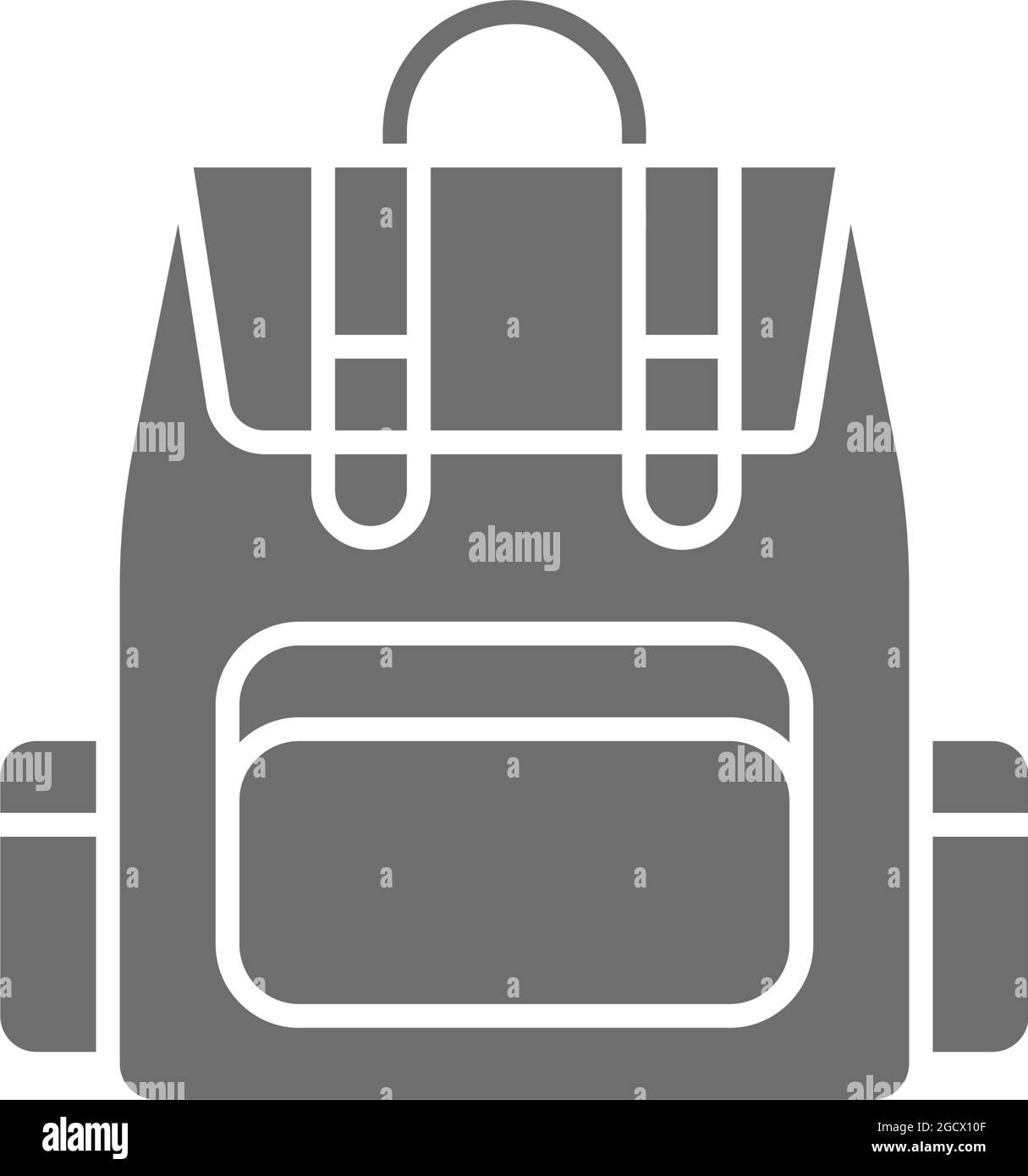 Vector camping backpack, tourist backpack grey icon Stock Vector Image ...