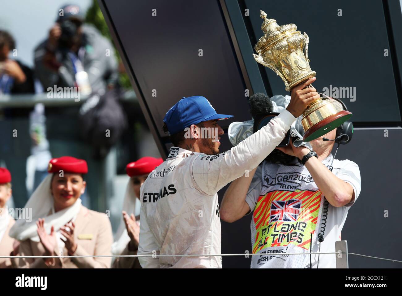 Race winner Lewis Hamilton (GBR) Mercedes AMG F1 celebrates on the ...