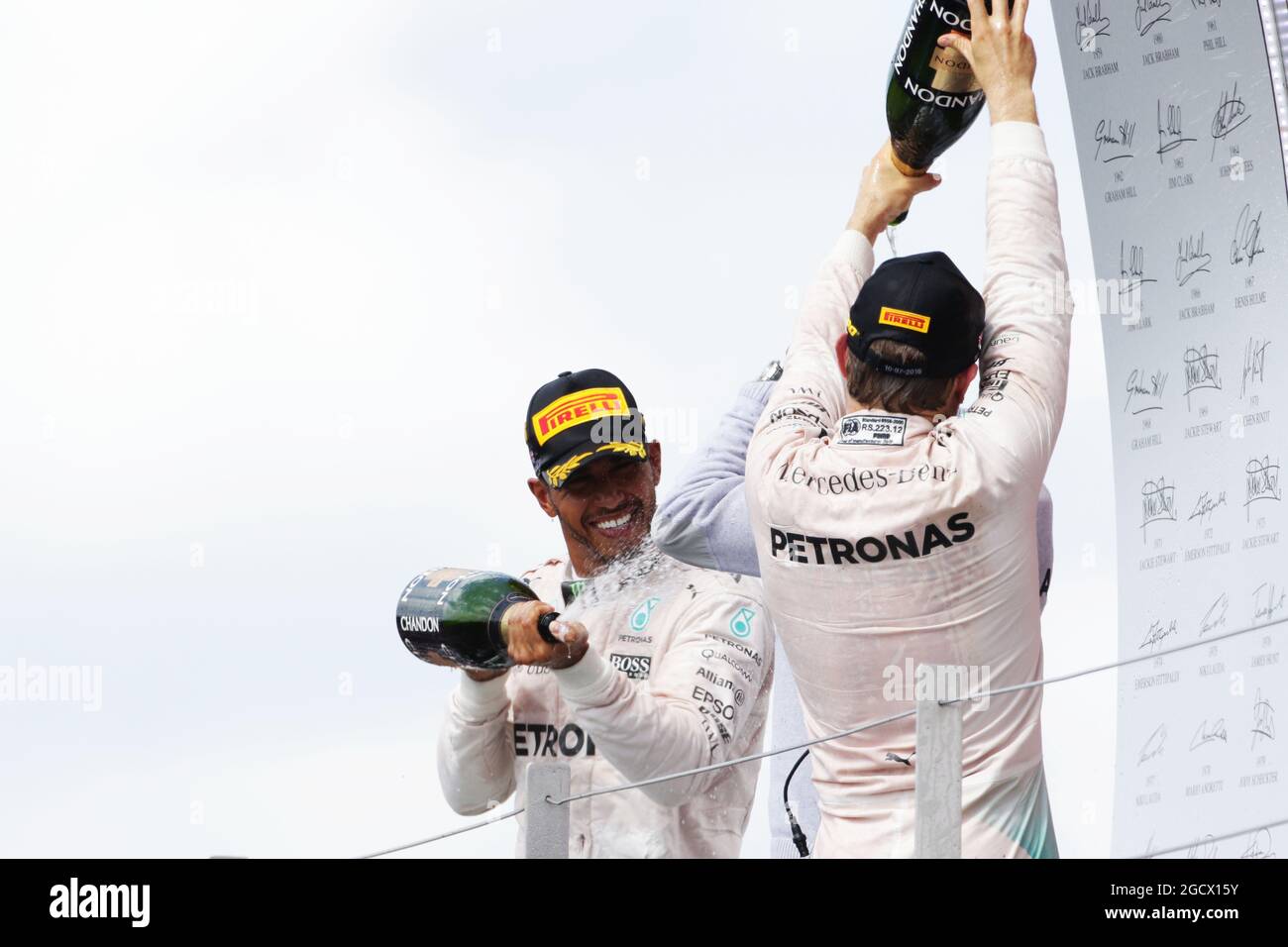 Mercedes amg f1 on podium team mate lewis hamilton hi-res stock ...