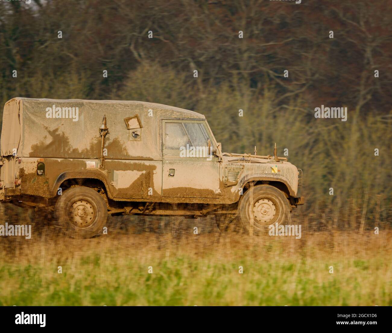 British Army Land Rover Defender light utility vehicle on exercise ...