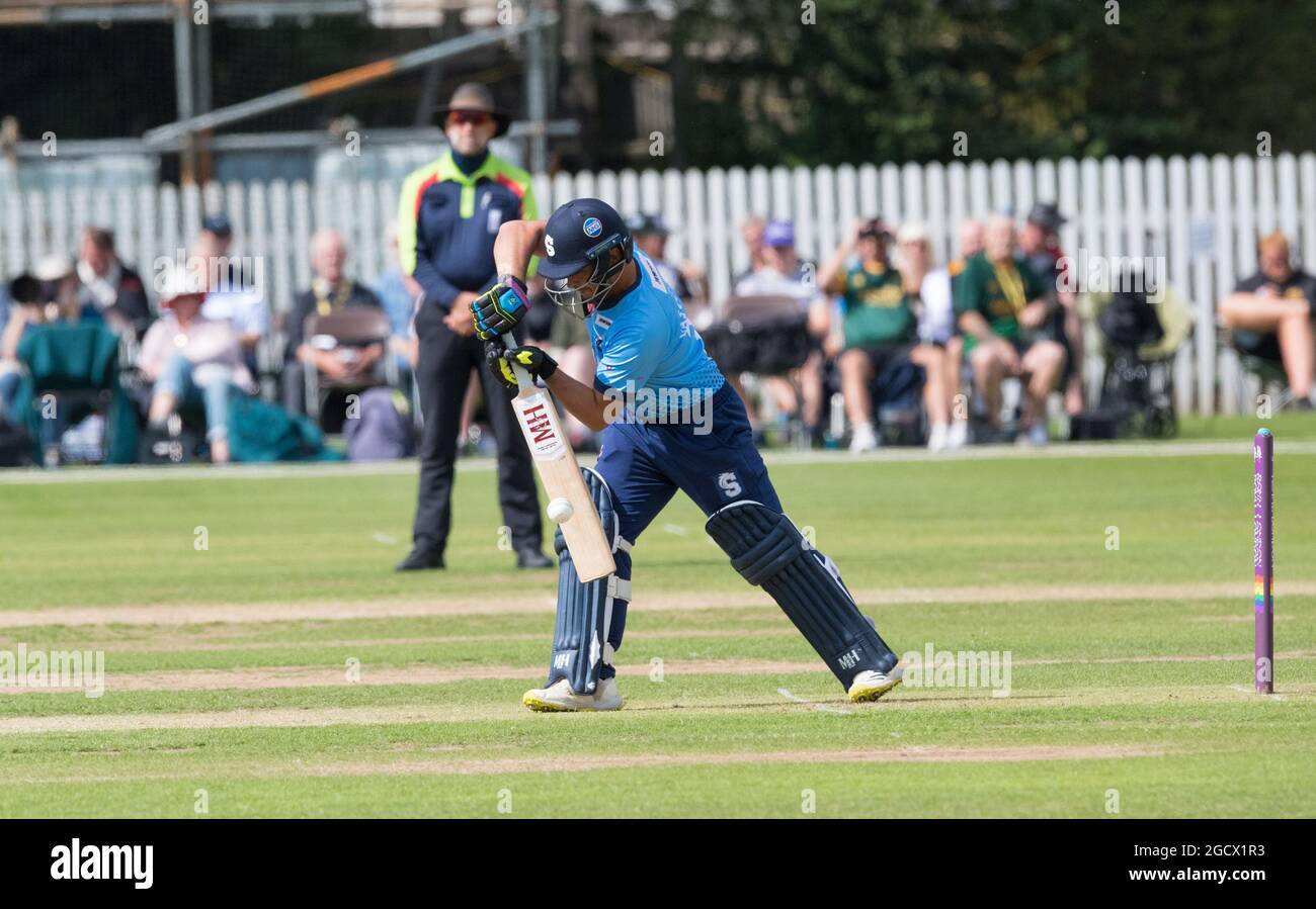 Grantham Cricket ground, Grantham, UK.10th August 2021. Ricardo ...