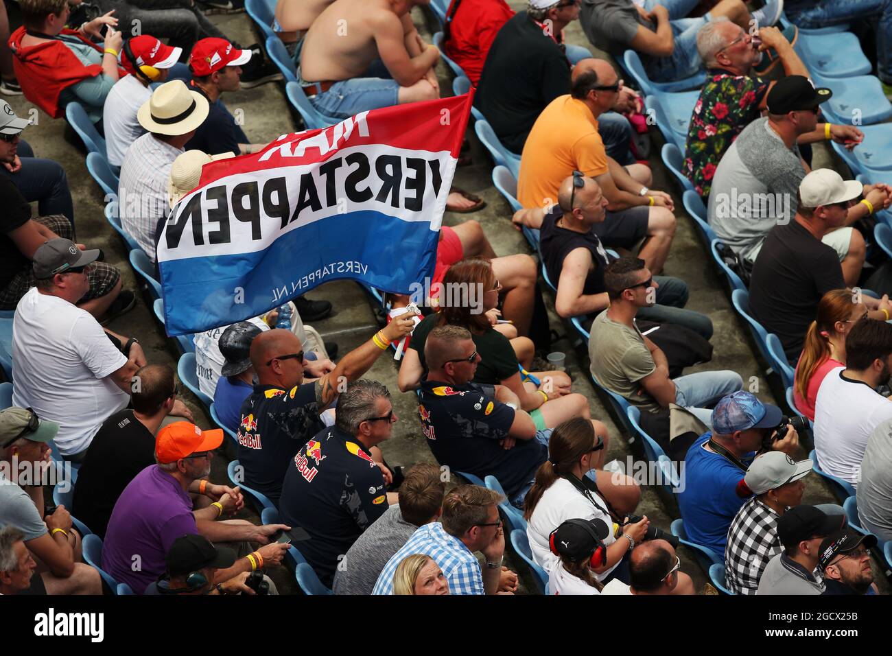 Red bull racing fans flag in grandstand hi-res stock photography and ...