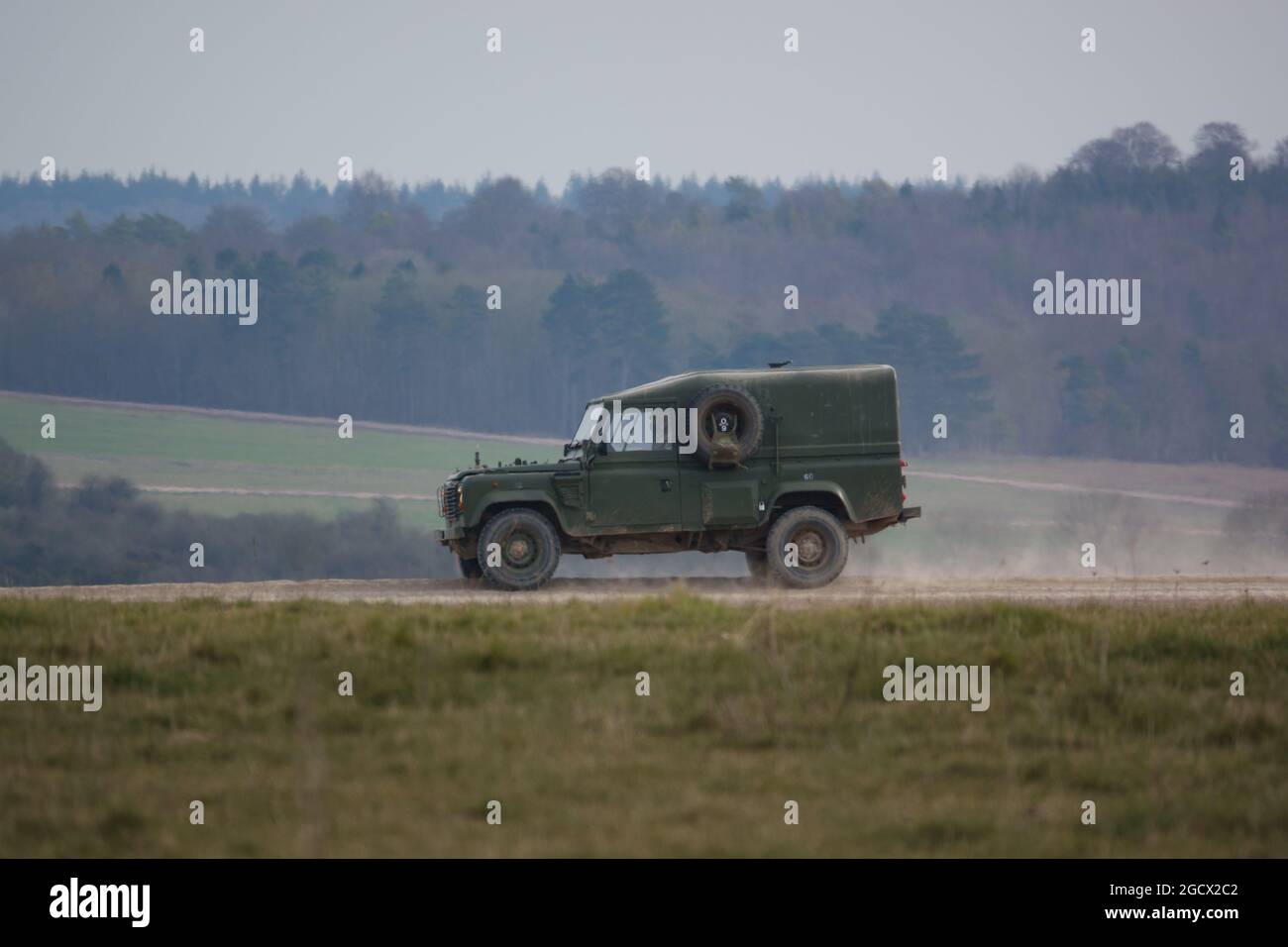 British Army Land Rover Defender light utility vehicle on exercise ...