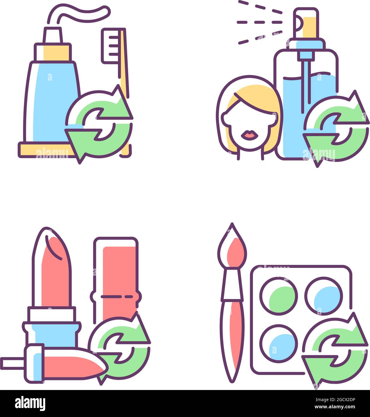 Refill and reuse RGB color icons set Stock Vector Image & Art - Alamy