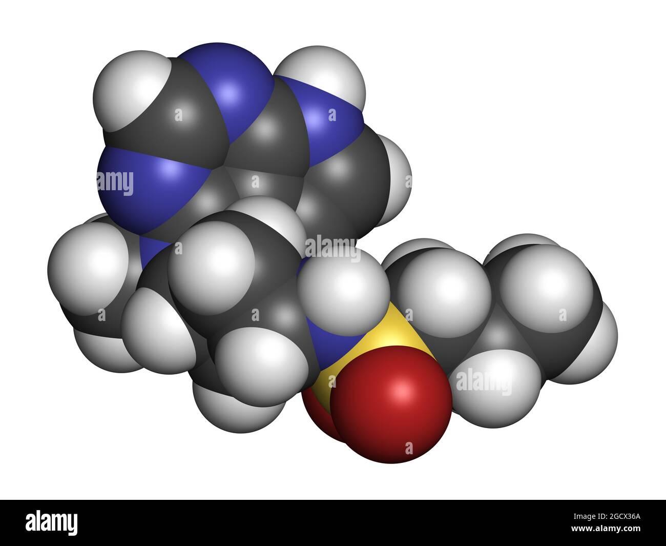 Abrocitinib atopic dermatitis drug molecule (JAK1 inhibitor). 3D ...
