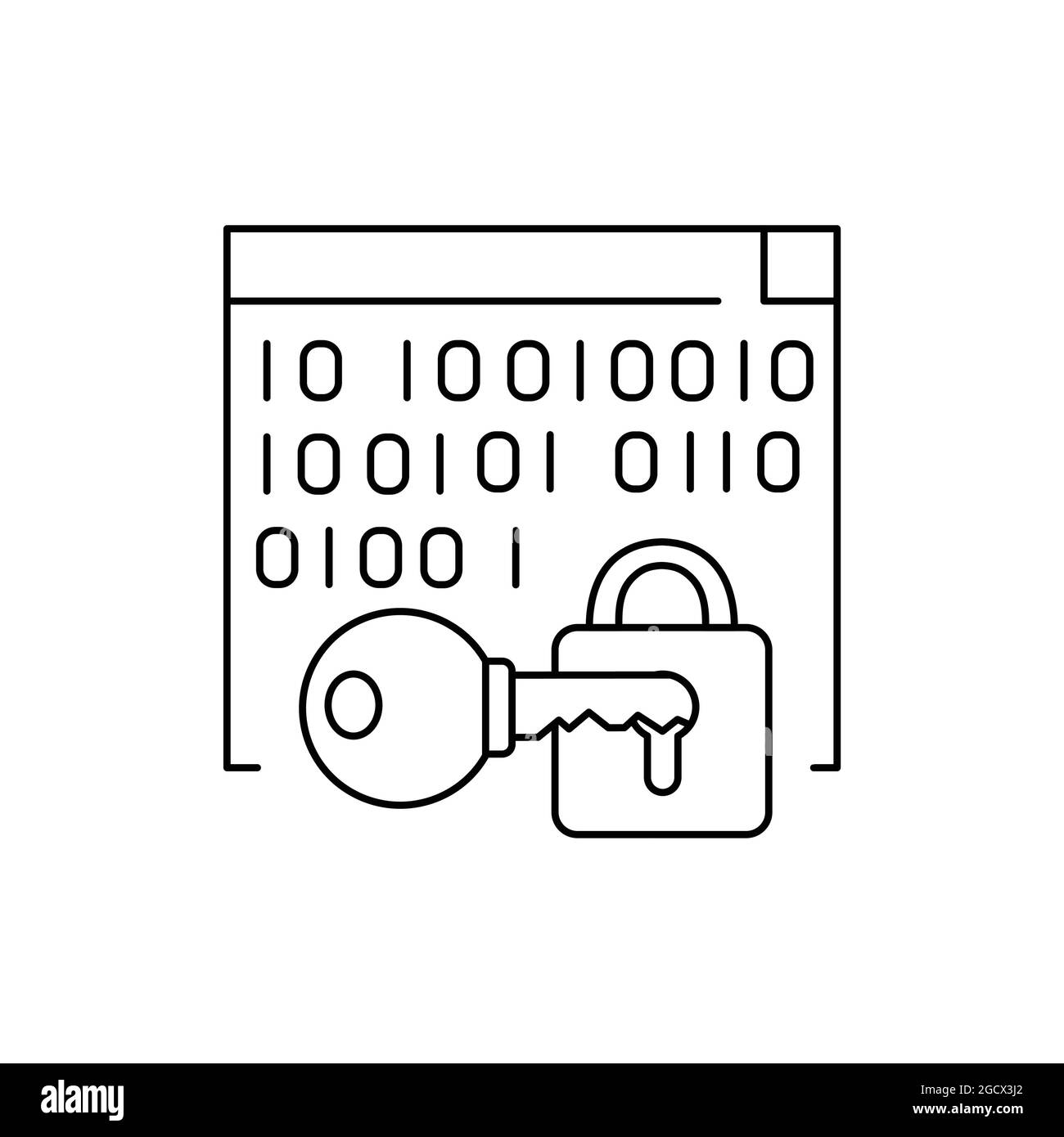 Encryption sign olor line icon. Pictogram for web page, mobile app ...
