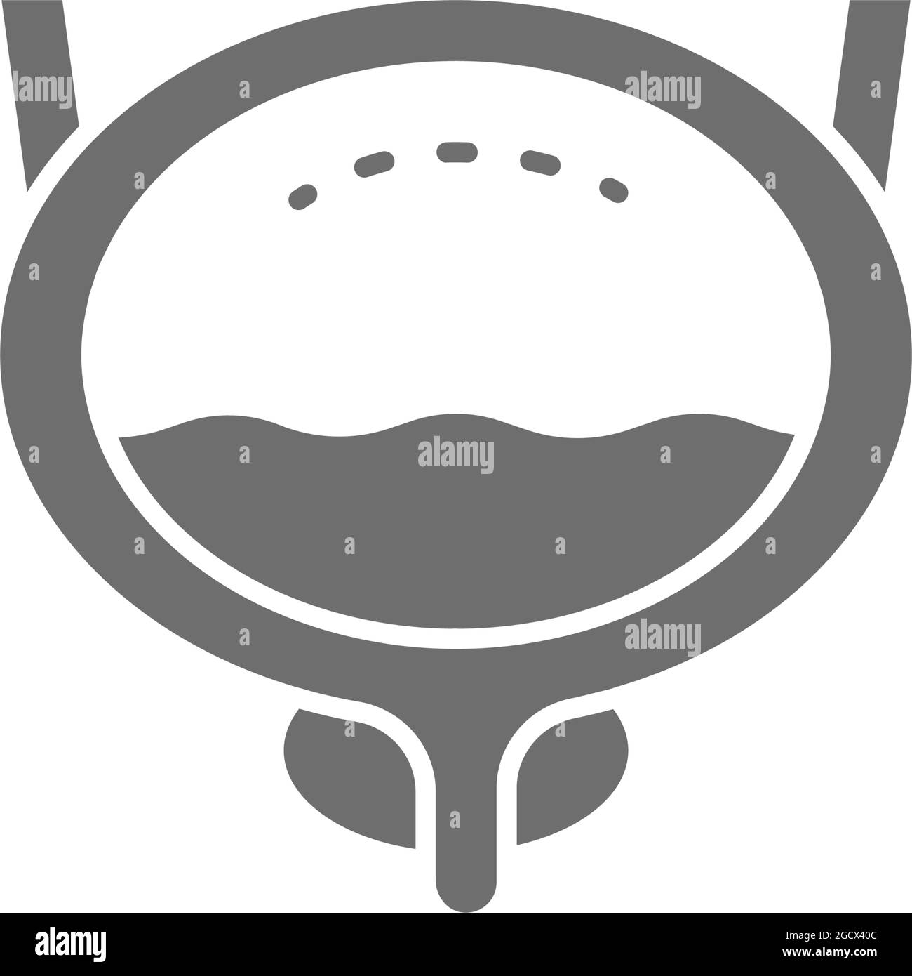 Bladder, human organ, urology grey icon. Isolated on white background ...