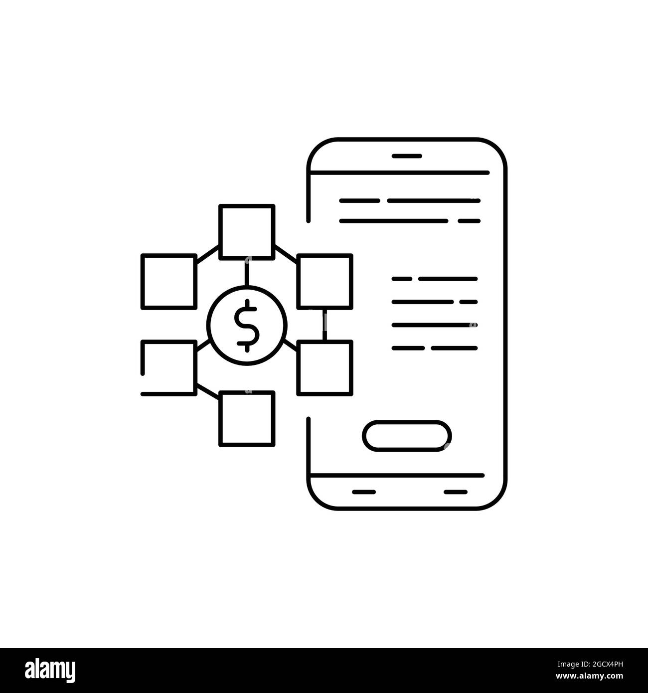 DApp sign olor line icon. Initial public offering. Pictogram for web ...