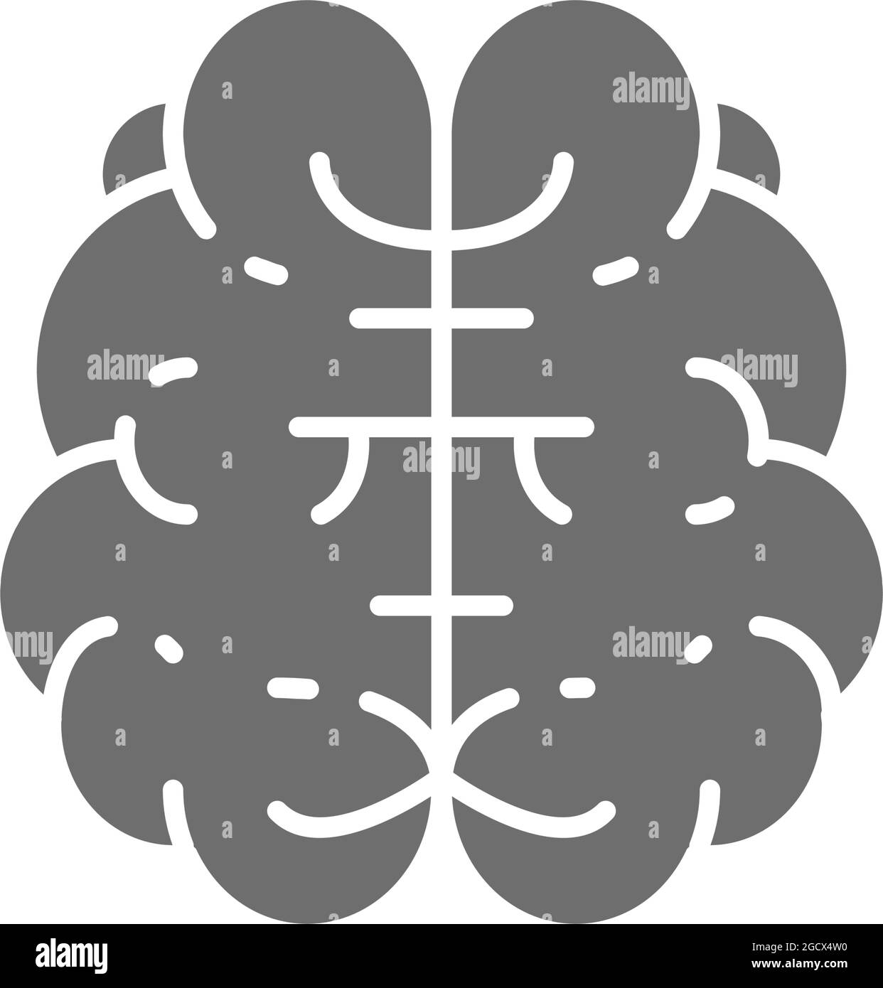 Brain, mind, intelligence, human organ grey icon Stock Vector Image ...