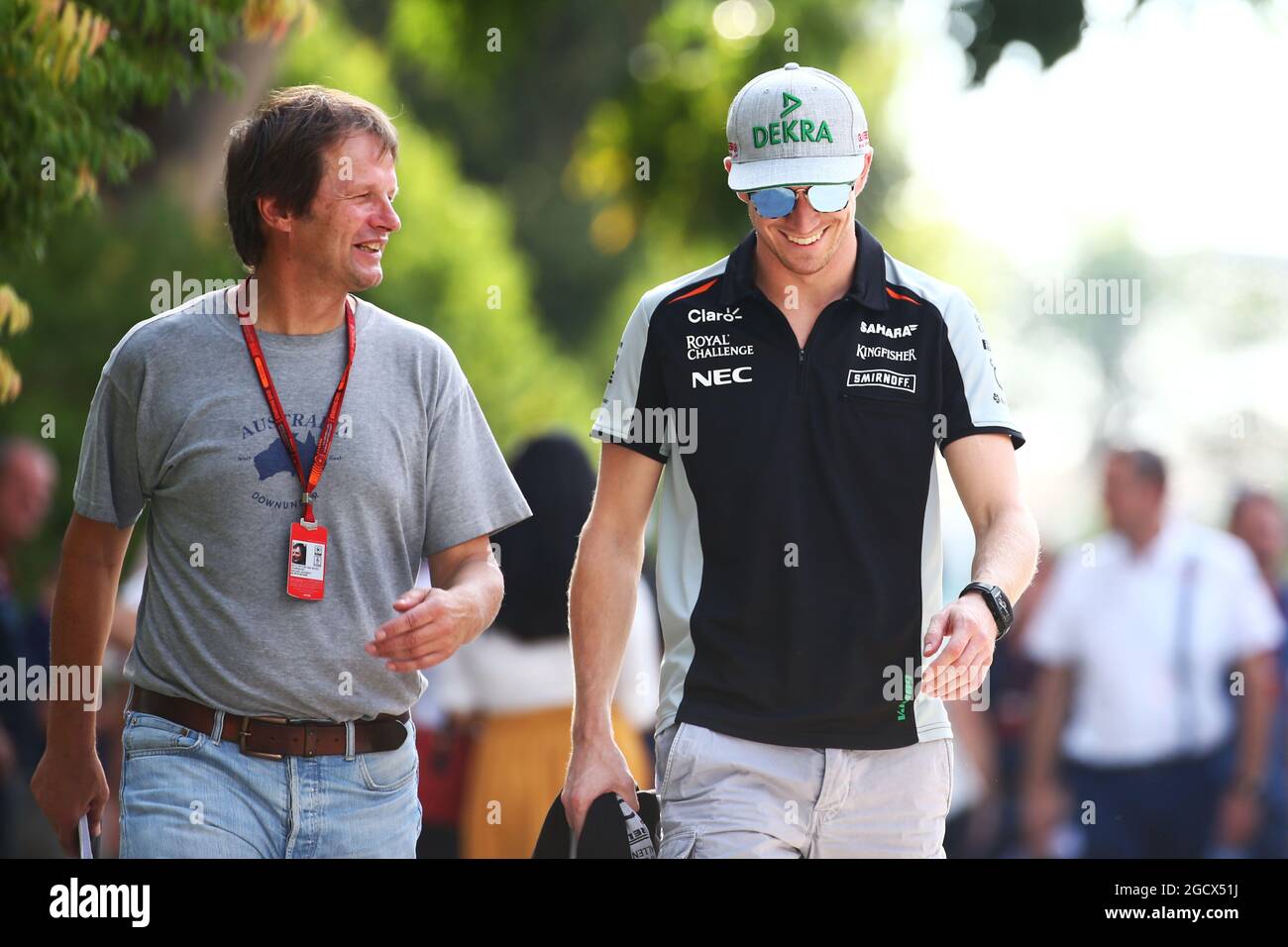 (L to R): Michael Schmidt (GER) Journalist with Nico Hulkenberg (GER ...