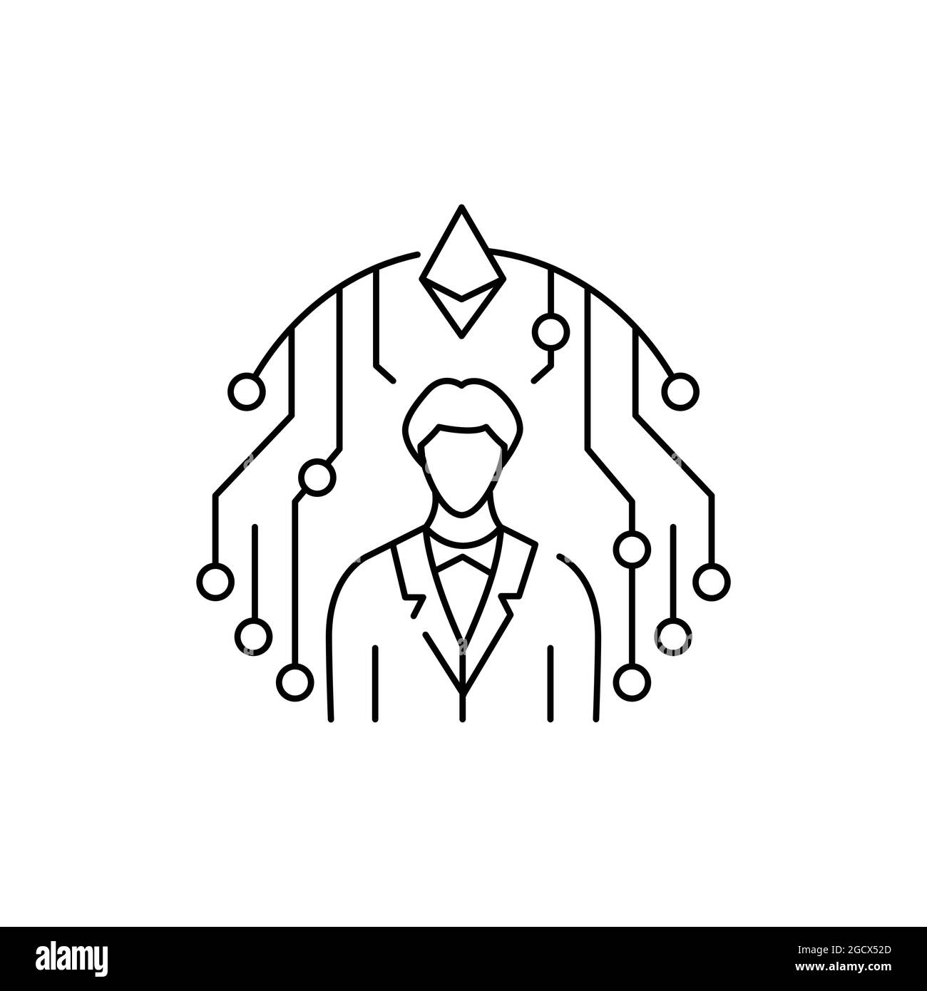 Founder cryptocurrency sign olor line icon. Initial public offering ...
