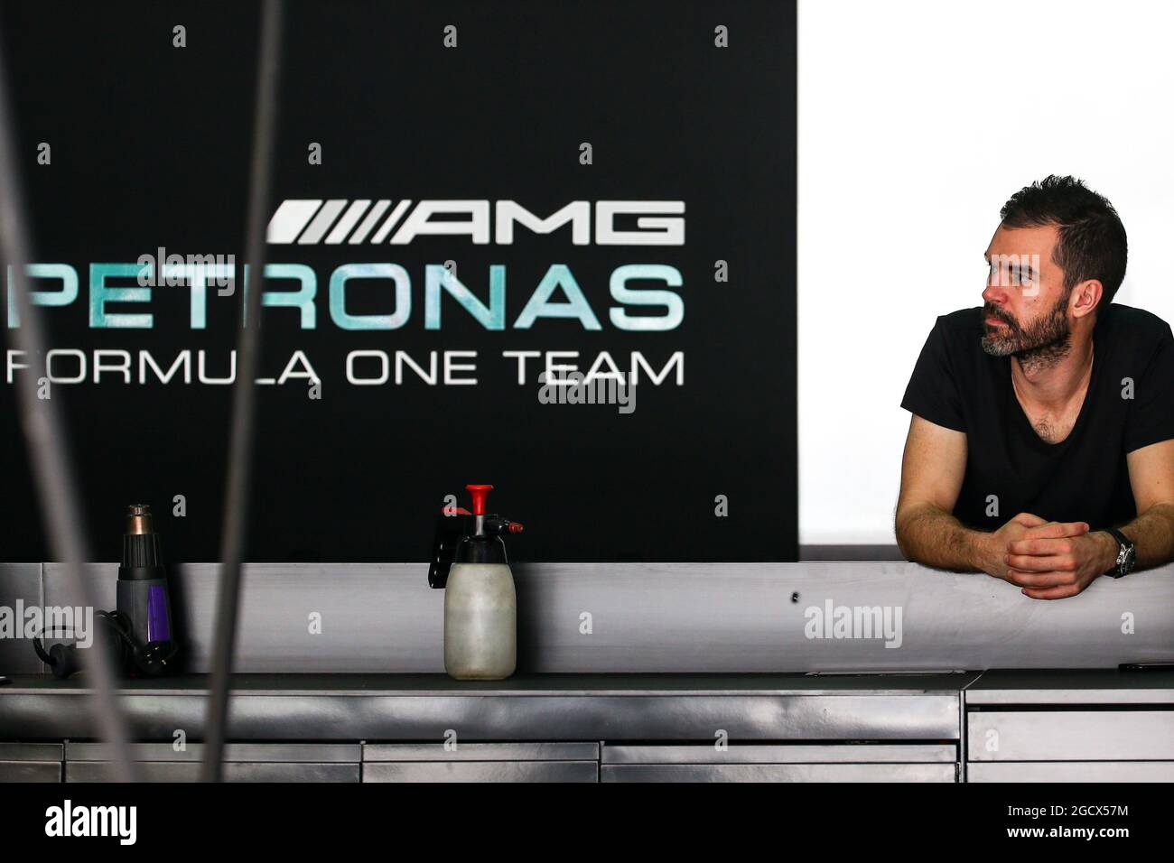 In mercedes amg f1 pit garage hi-res stock photography and images - Alamy