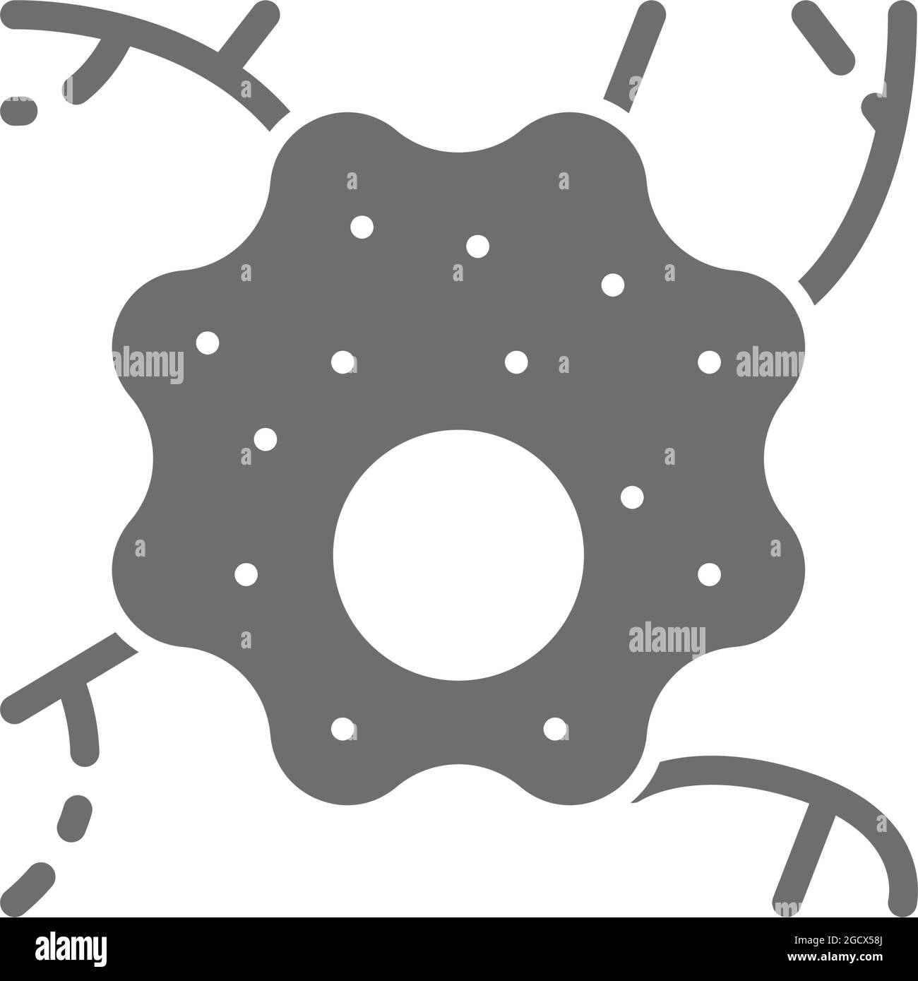 Nerve cell, neuron, human anatomy grey icon Stock Vector Image & Art ...