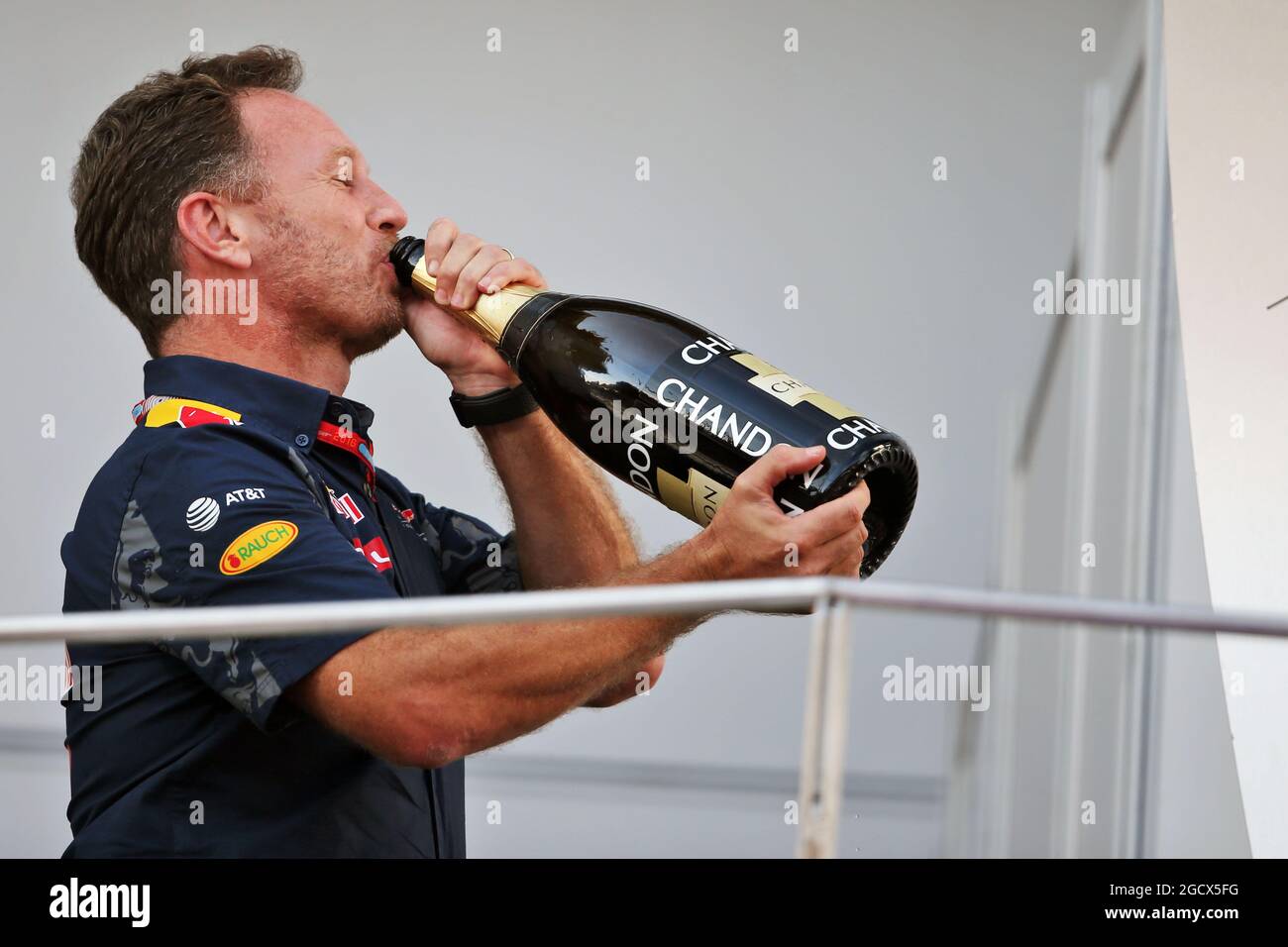 Red bull racing team principal celebrates on podium hi-res stock ...