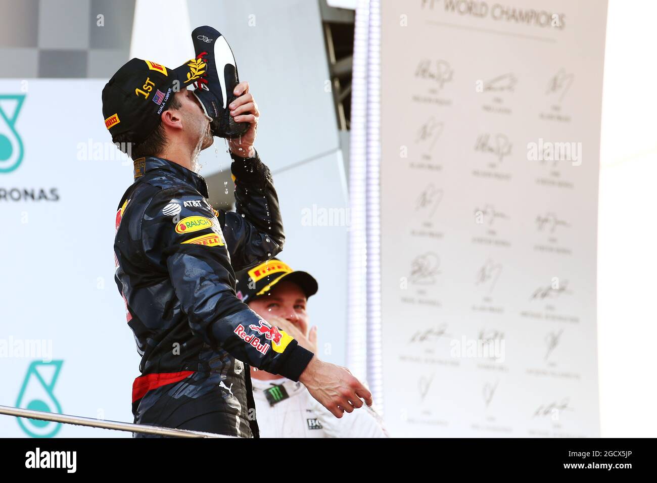 Race winner Daniel Ricciardo (AUS) Red Bull Racing celebrates on the ...