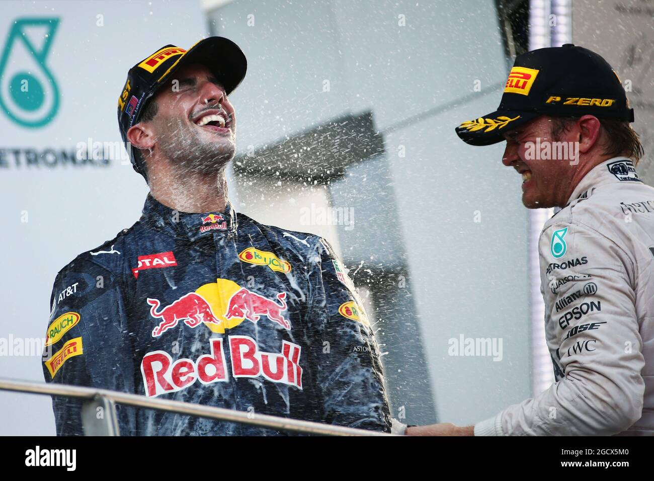 Race winner Daniel Ricciardo (AUS) Red Bull Racing celebrates on the ...