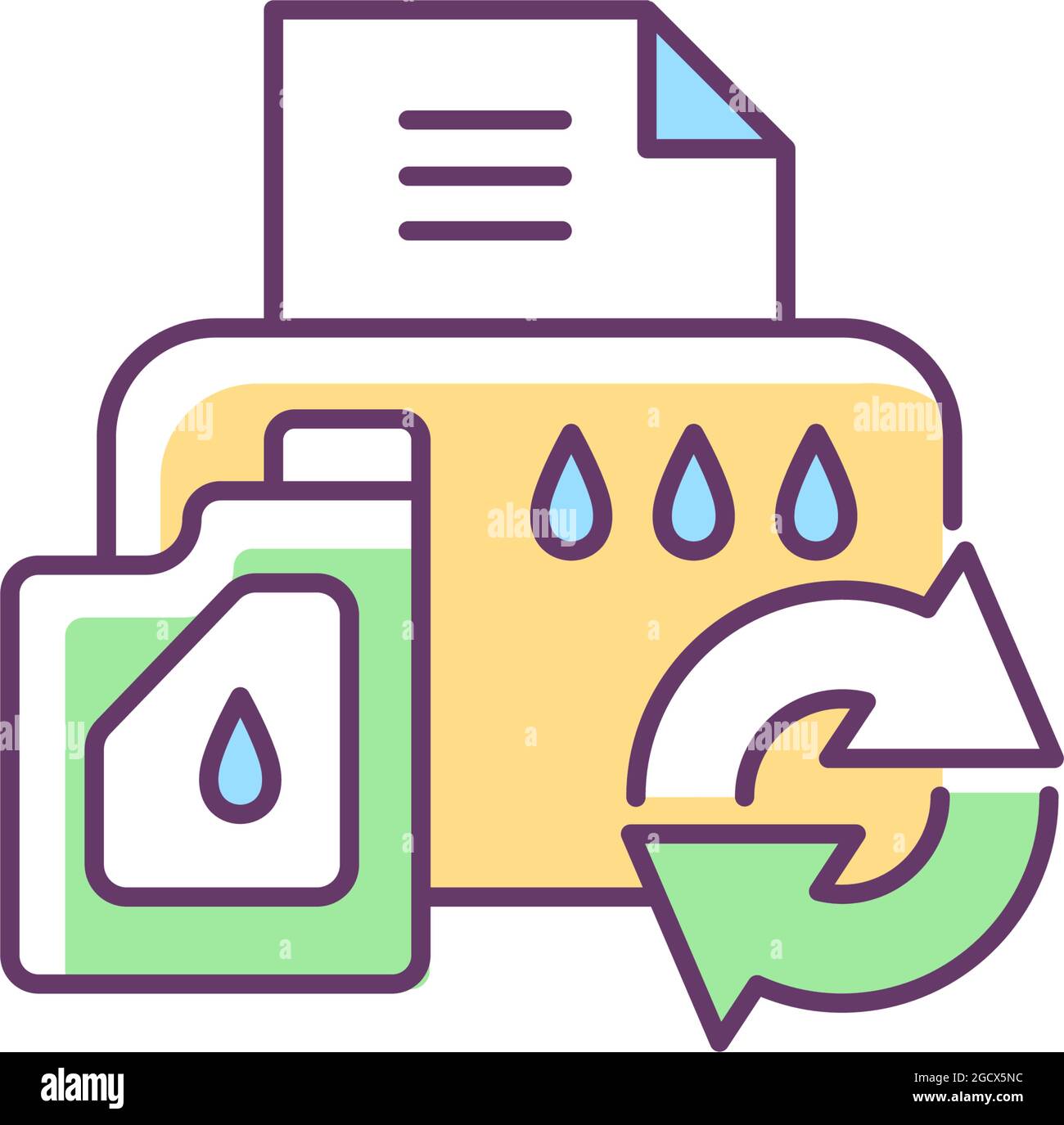 Printer cartridge refill RGB color icon Stock Vector Image & Art - Alamy