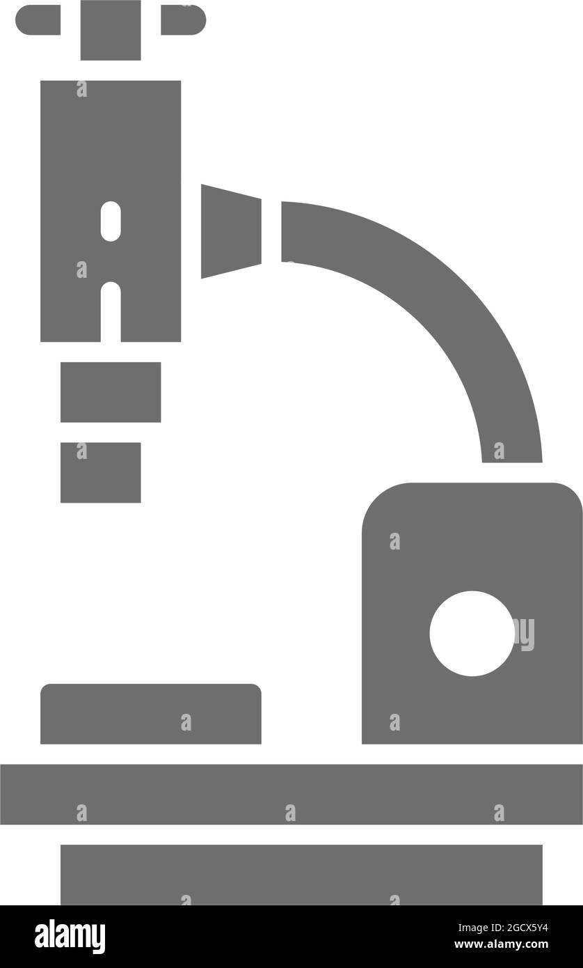 Microscope, medical equipment, lab research grey icon Stock Vector ...