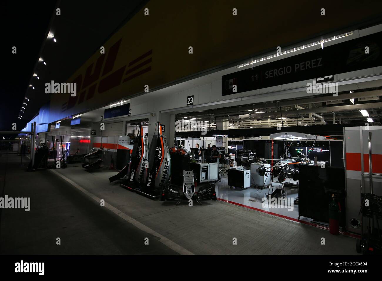 Sahara force india f1 team pit garages hi-res stock photography and ...