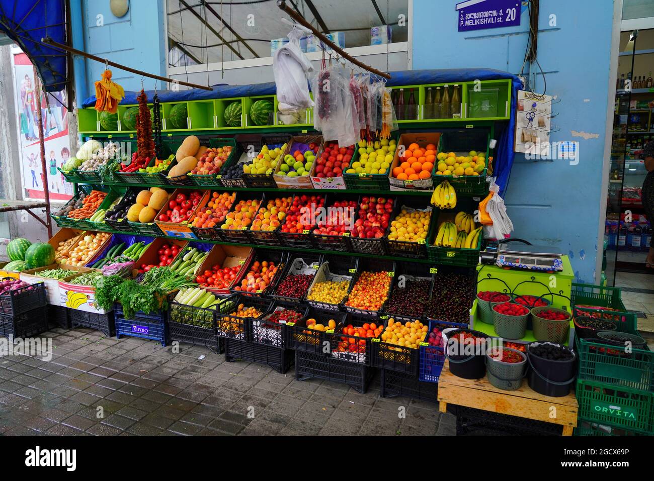 Batumi, Georgia - June 30, 2021: Street shop selling fruits and ...