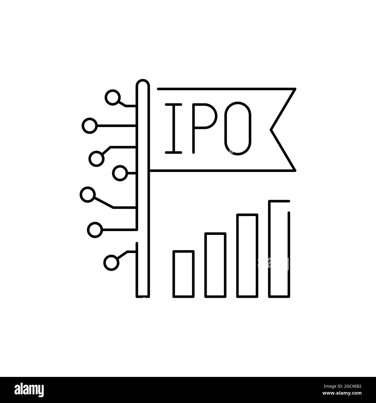 IPO sign olor line icon. Initial public offering. Pictogram for web ...