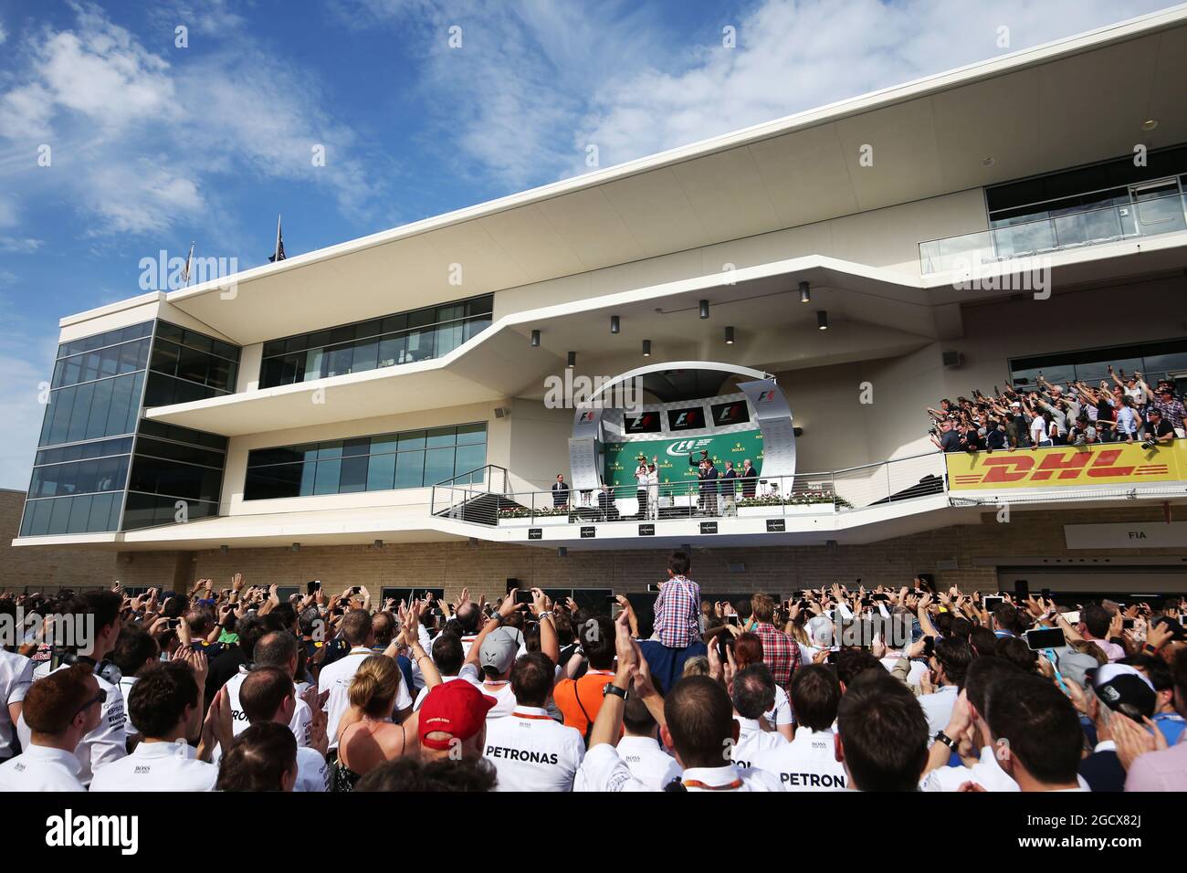 Mercedes amg f1 celebrates victoria vowles hi-res stock photography and ...