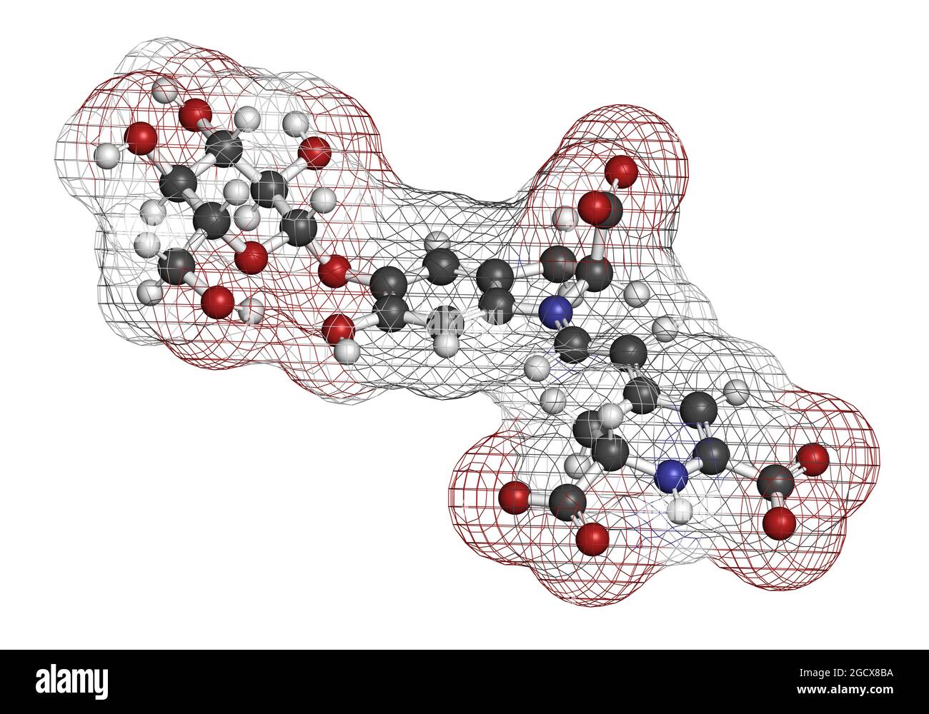 Betanin or beetrood red plant pigment molecule. 3D rendering Stock ...
