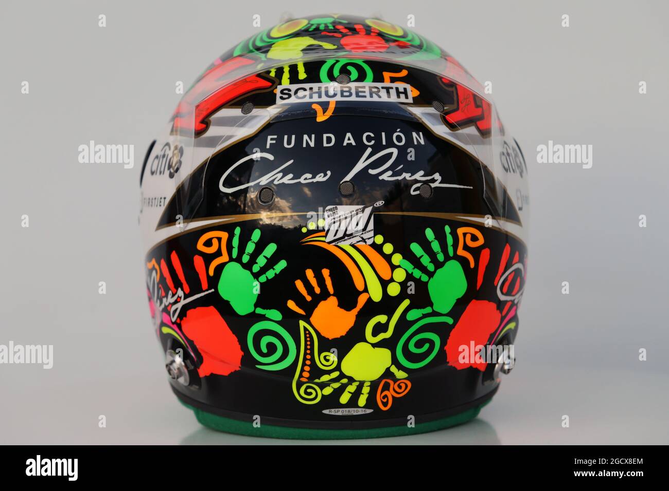 The helmet of Sergio Perez (MEX) Sahara Force India F1. Mexican Grand ...