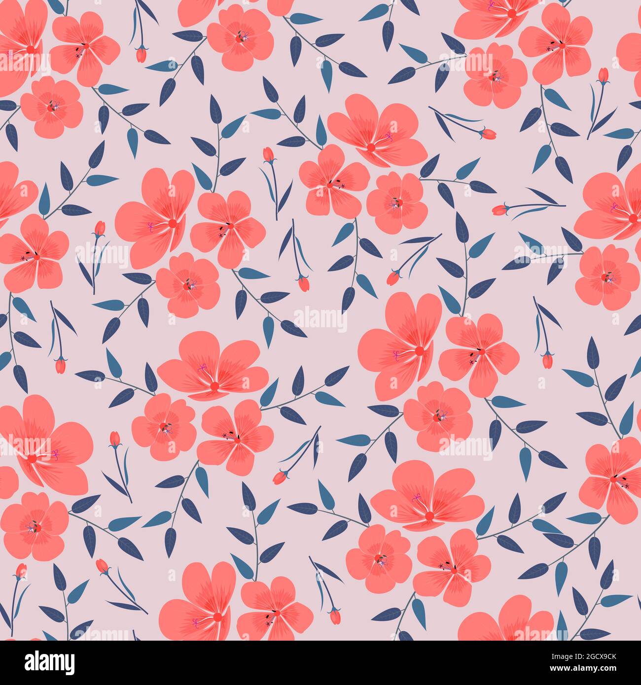 Decorative trendy vector seamless floral ditsy pattern design. Elegant ...