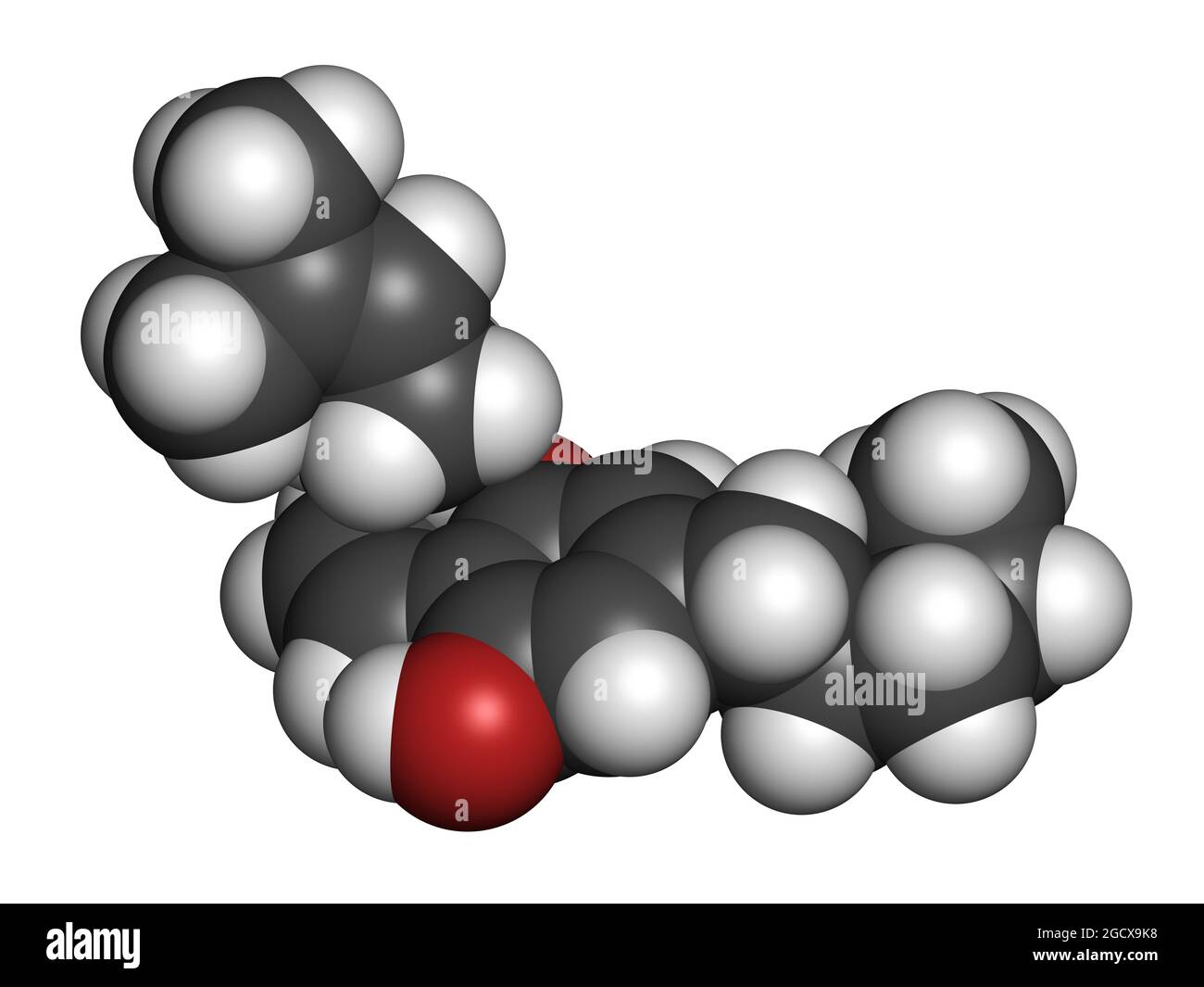 Cannabichromene or CBC cannabinoid molecule. 3D rendering Stock Photo ...