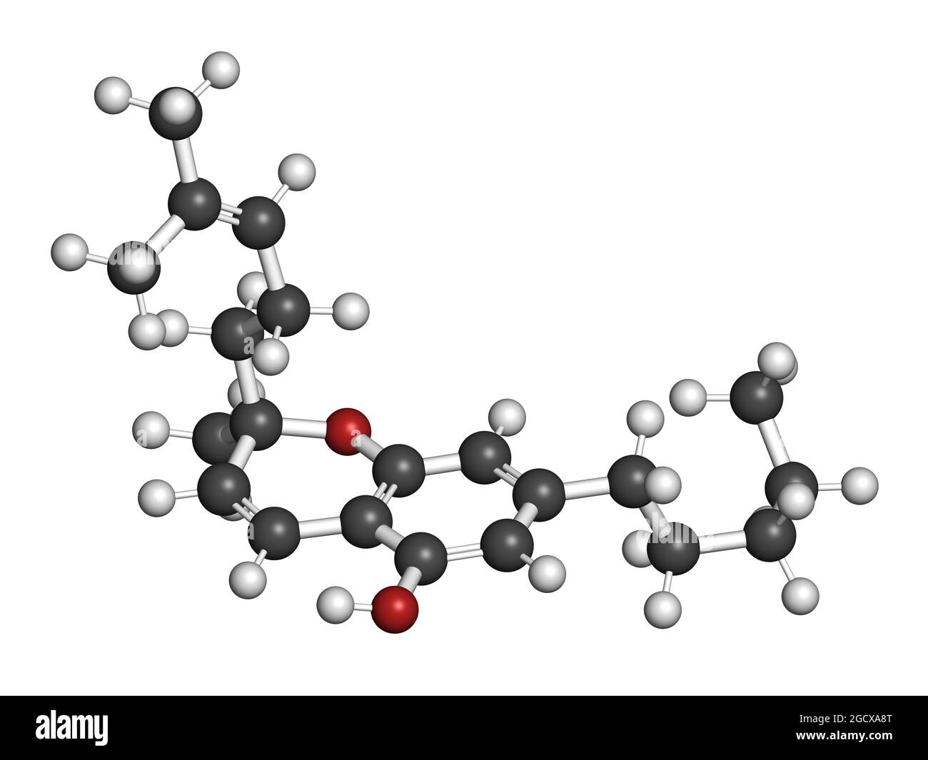 Cannabichromene or CBC cannabinoid molecule. 3D rendering Stock Photo ...