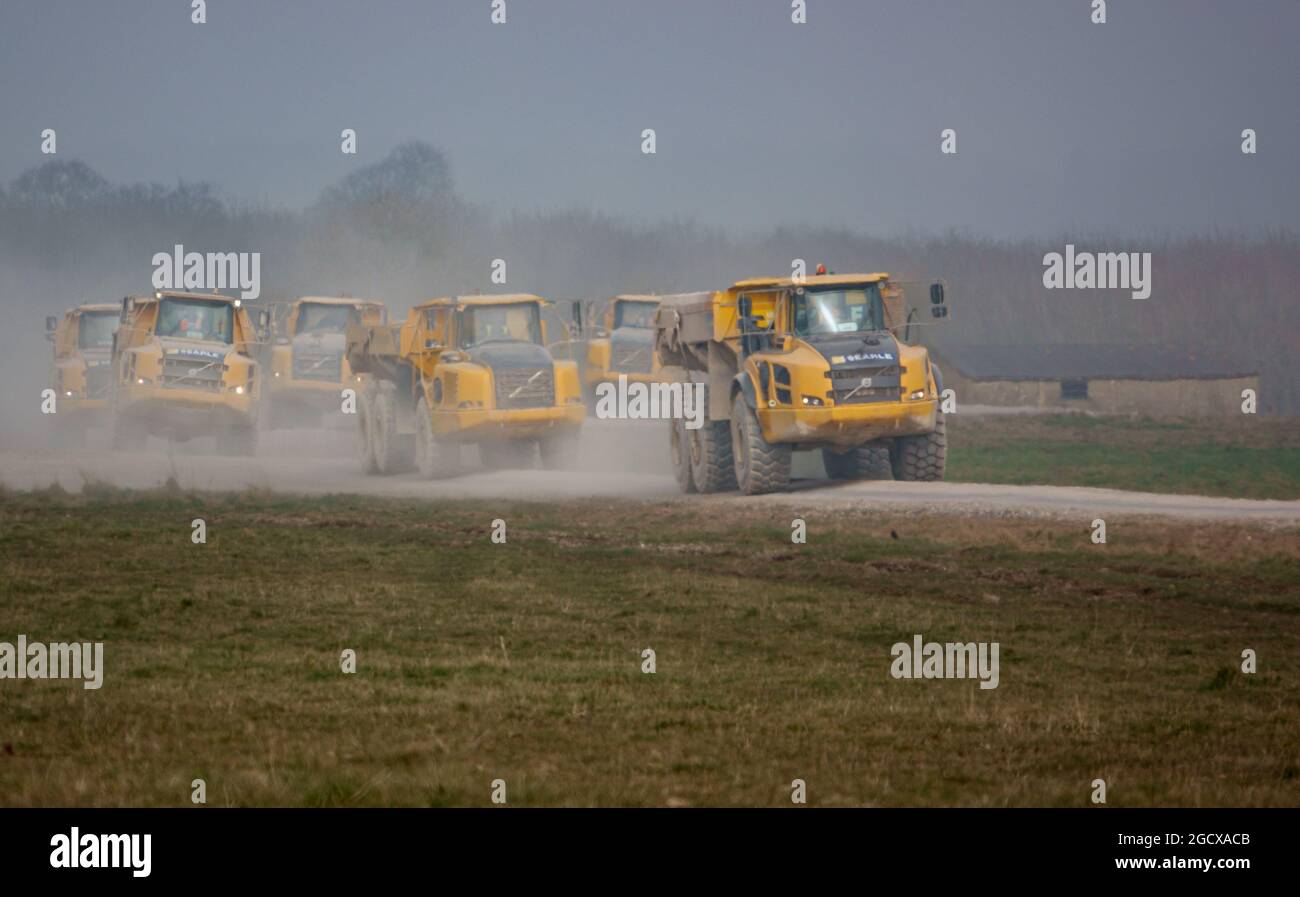 yellow Volvo A40E, A40F articulated dump truck earth movers with 25 ...