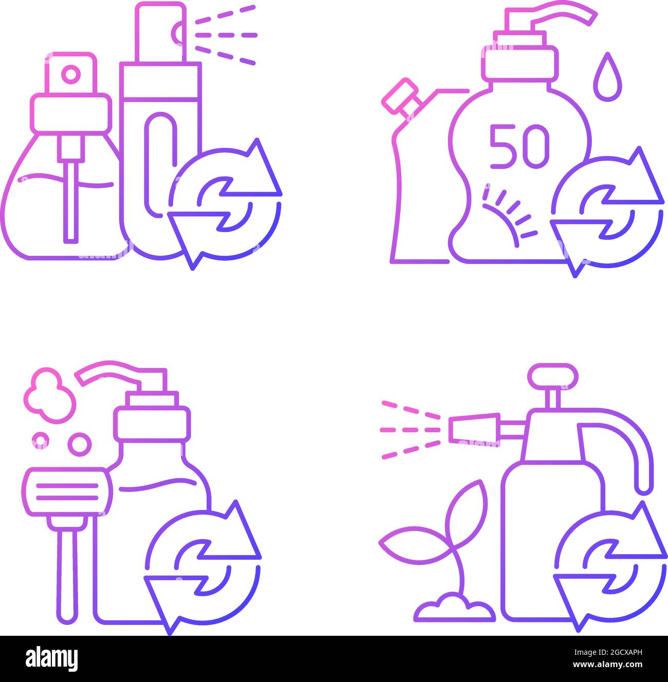 Products refill option gradient linear vector icons set Stock Vector ...