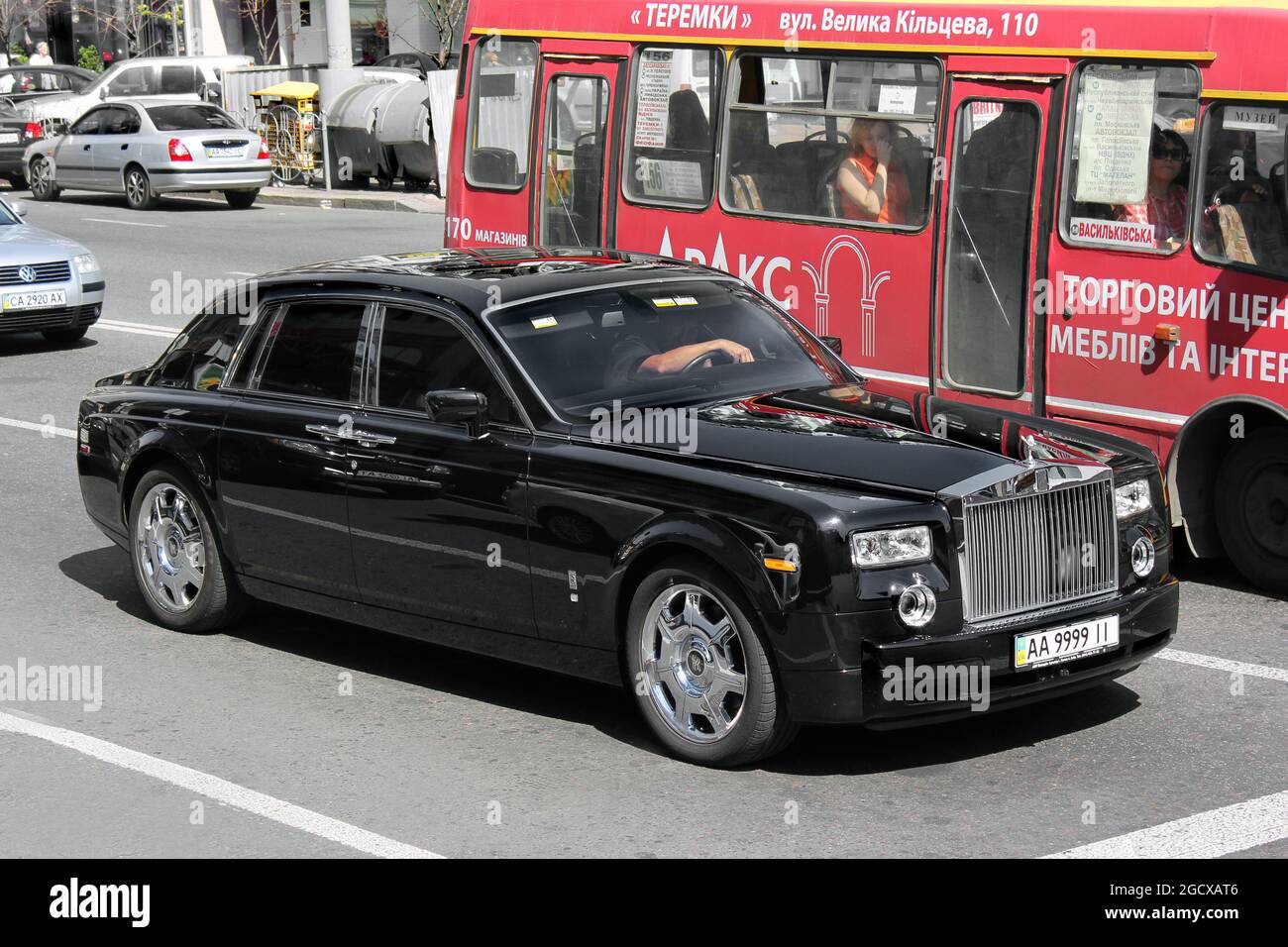 Kiev, Ukraine - August 28, 2011: Rolls-Royce Phantom on the road Stock ...