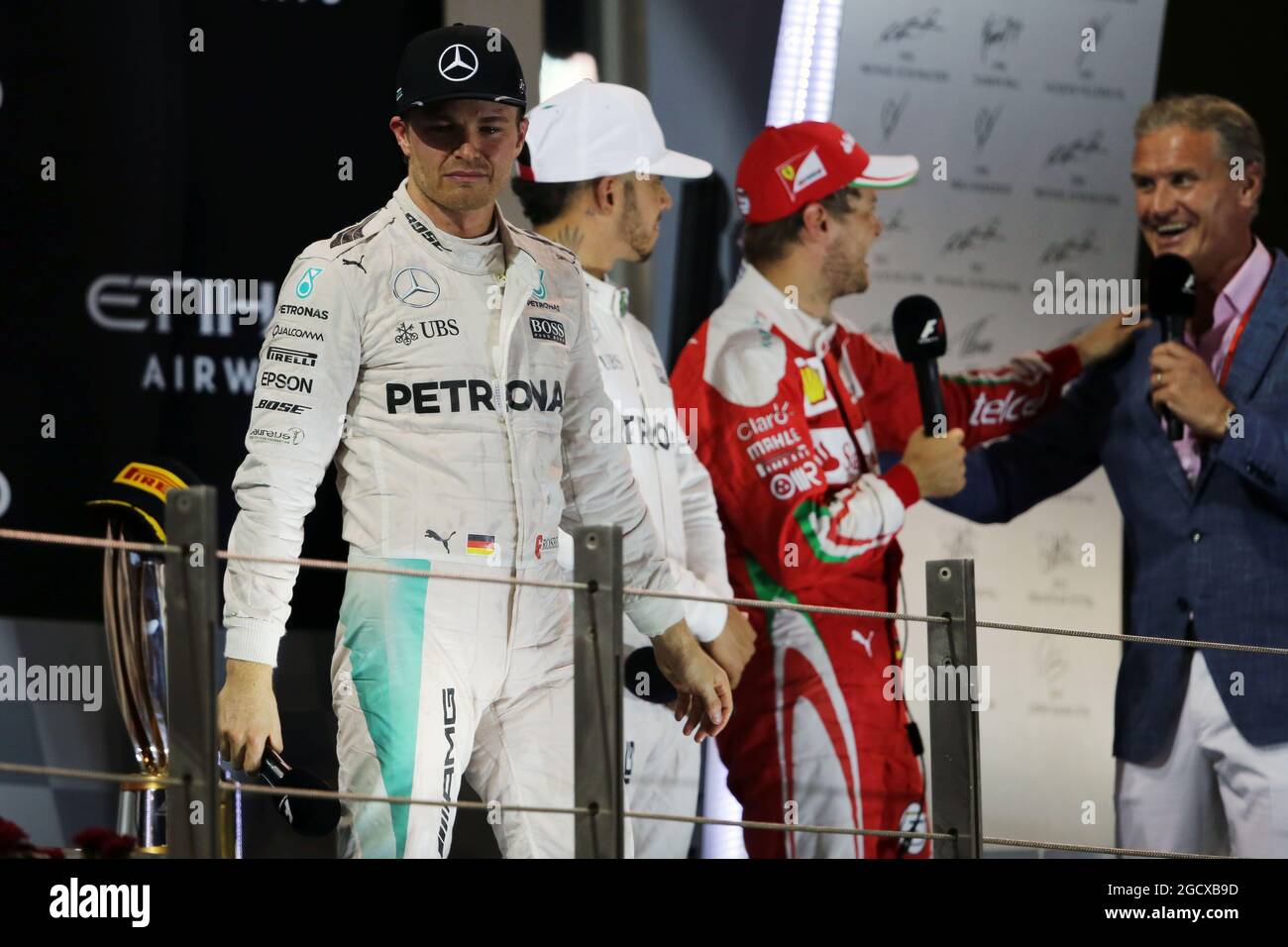 Mercedes amg f1 celebrates his world championship on podium hi-res ...