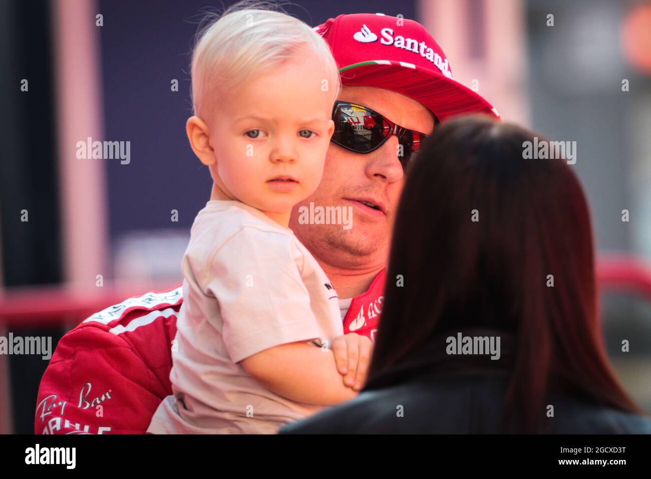Kimi Raikkonen (FIN) Ferrari with his son Robin. Formula One Testing ...