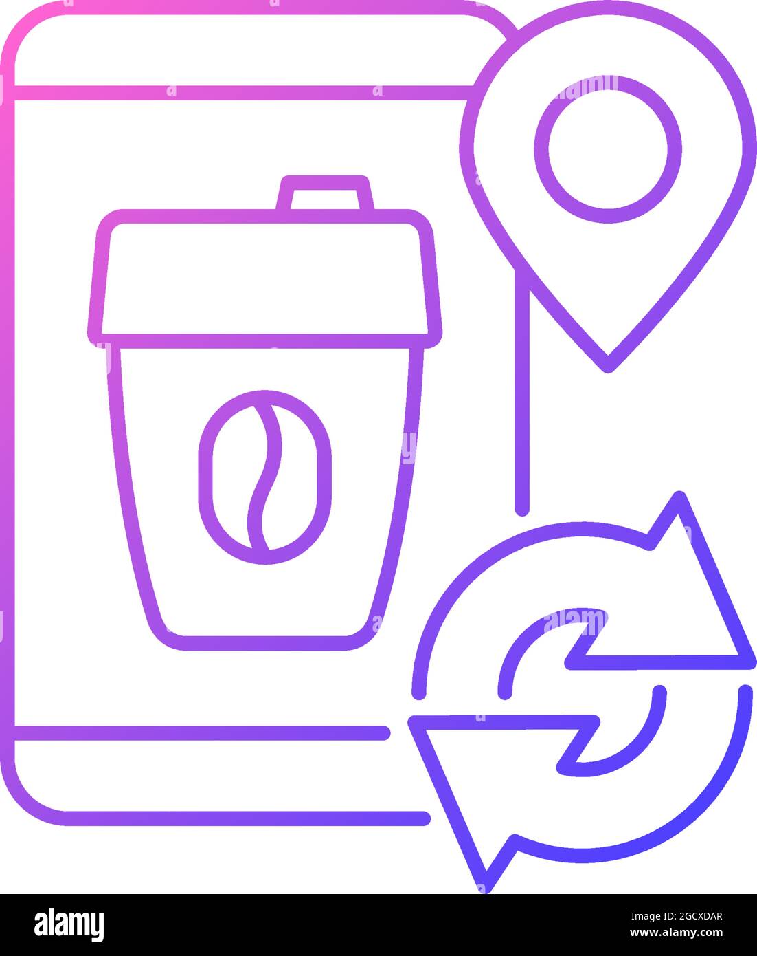 Coffee to go refill cup gradient linear vector icon Stock Vector Image ...