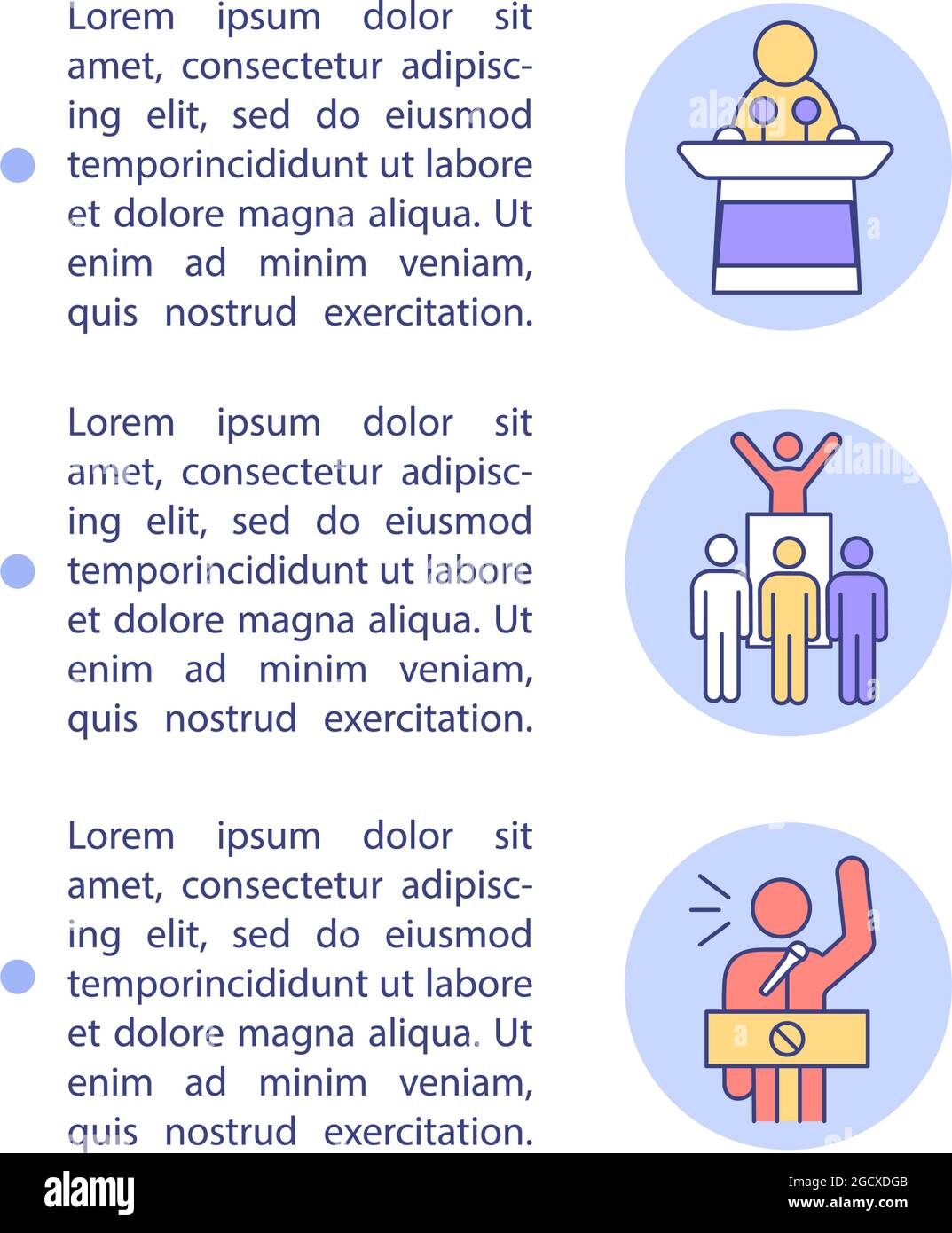 Political climate change denial concept line icons with text Stock ...