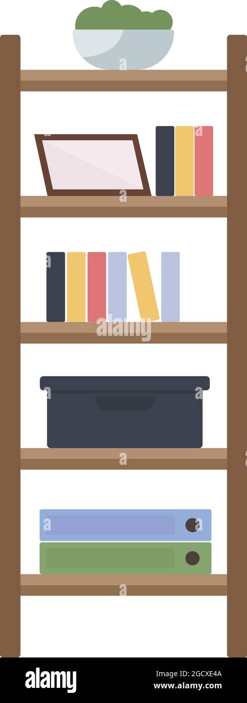 Office Shelving Semi Flat Color Vector Object Stock Vector Image And Art