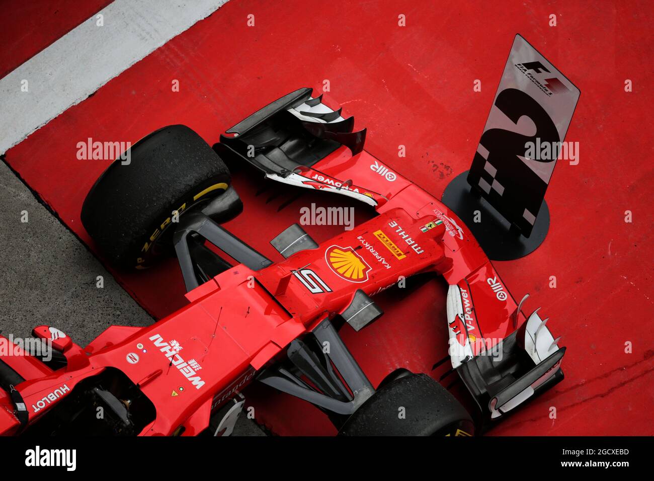 Ferrari sf70h of second placed sebastian vettel hi-res stock ...