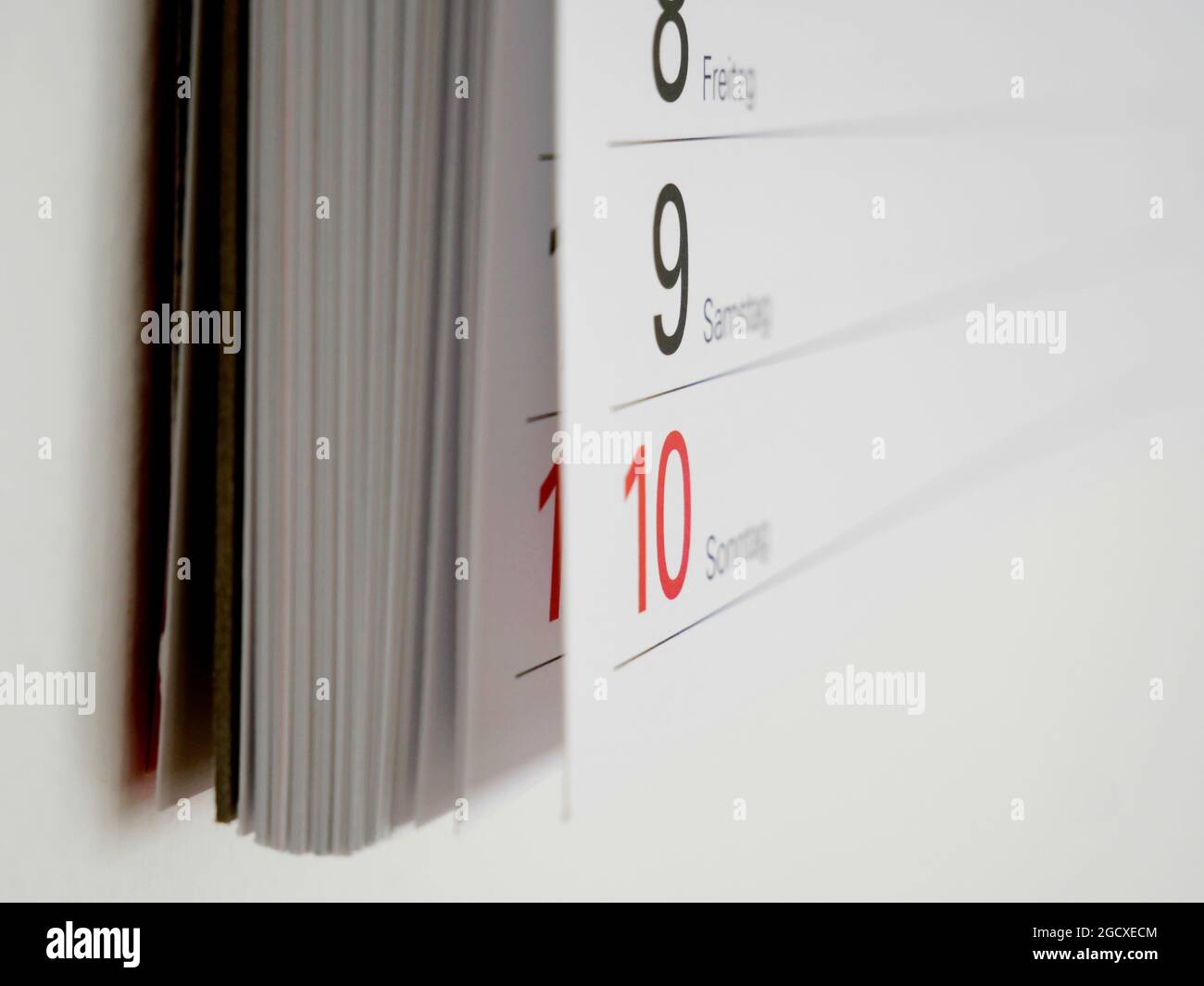 Numbers on a calendar closeup Stock Photo - Alamy