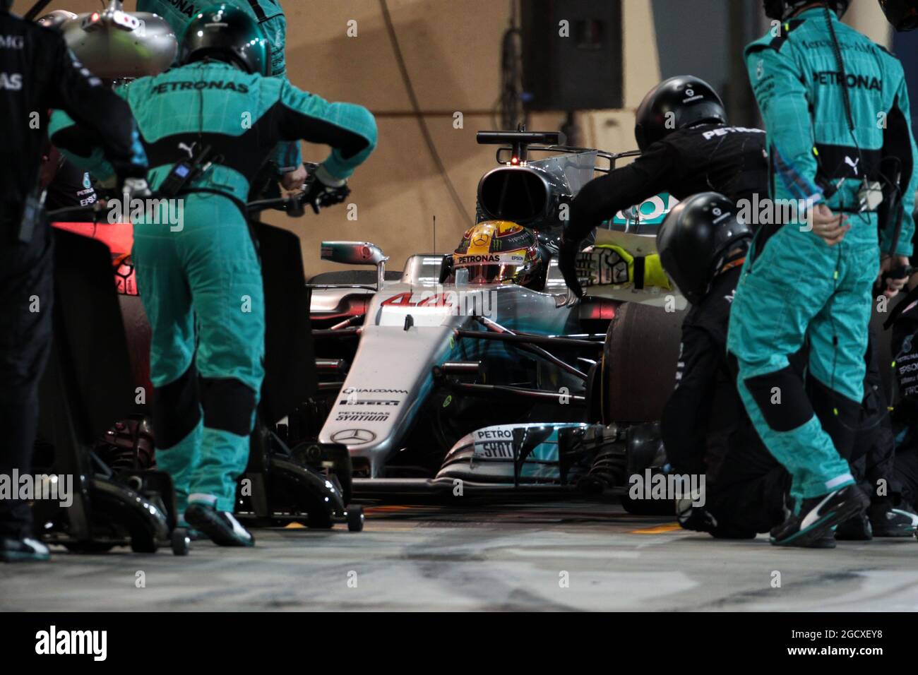 Mercedes amg f1 w08 makes a pit stop hi-res stock photography and ...