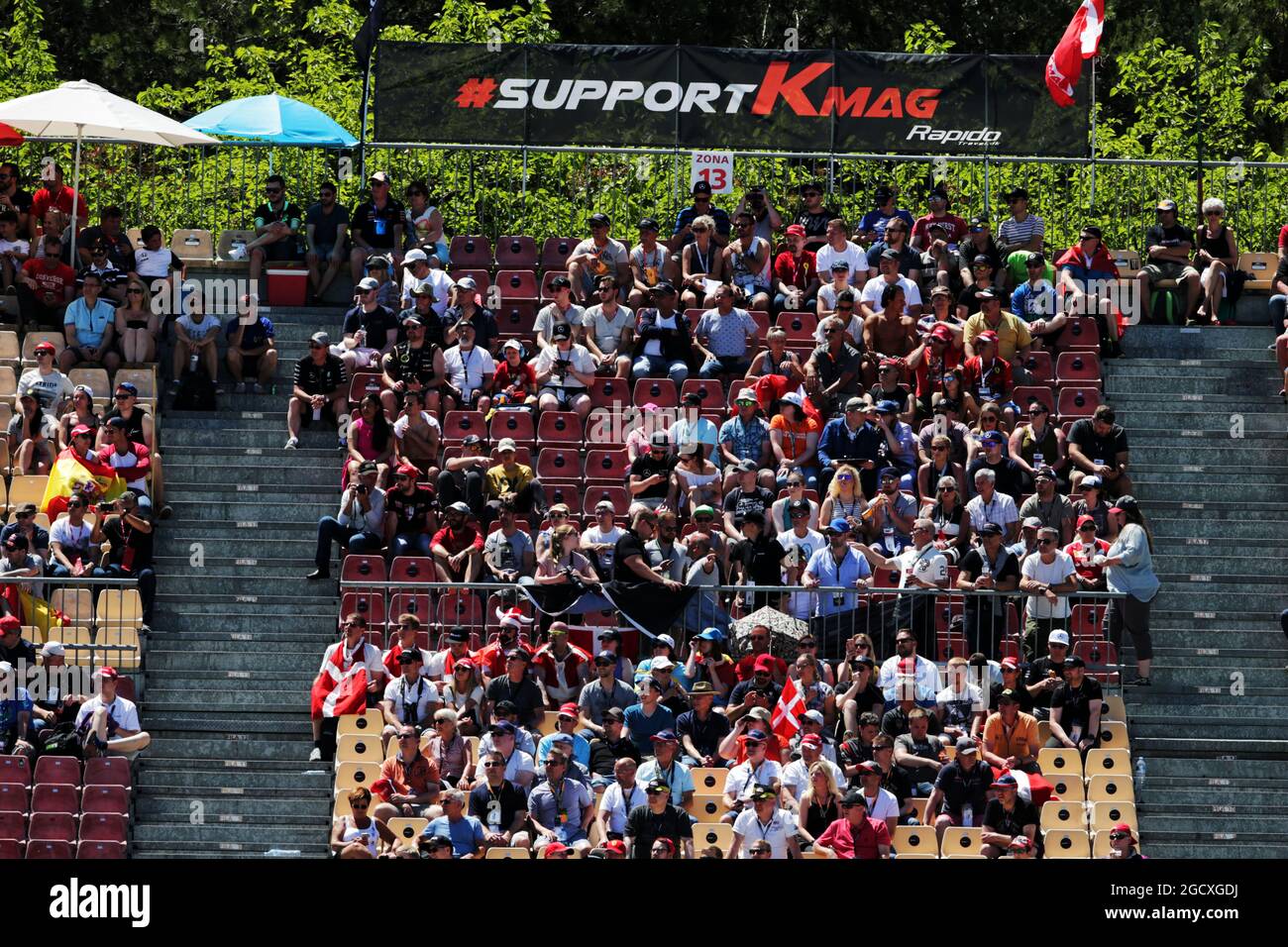 Haas f1 team fans in grandstand hi-res stock photography and images - Alamy