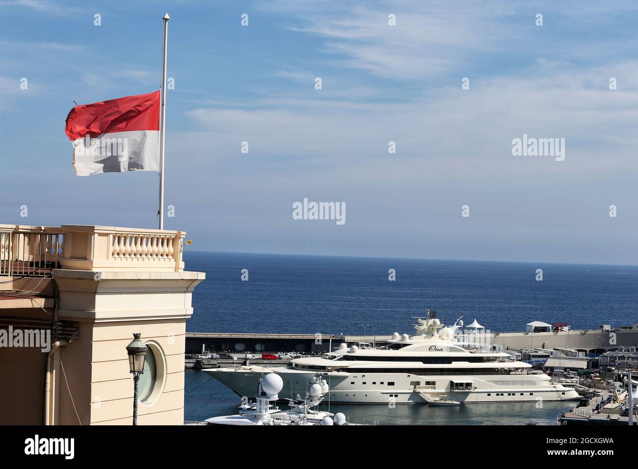 Monaco flags at half mast. Monaco Grand Prix, Wednesday 24th May 2017 ...