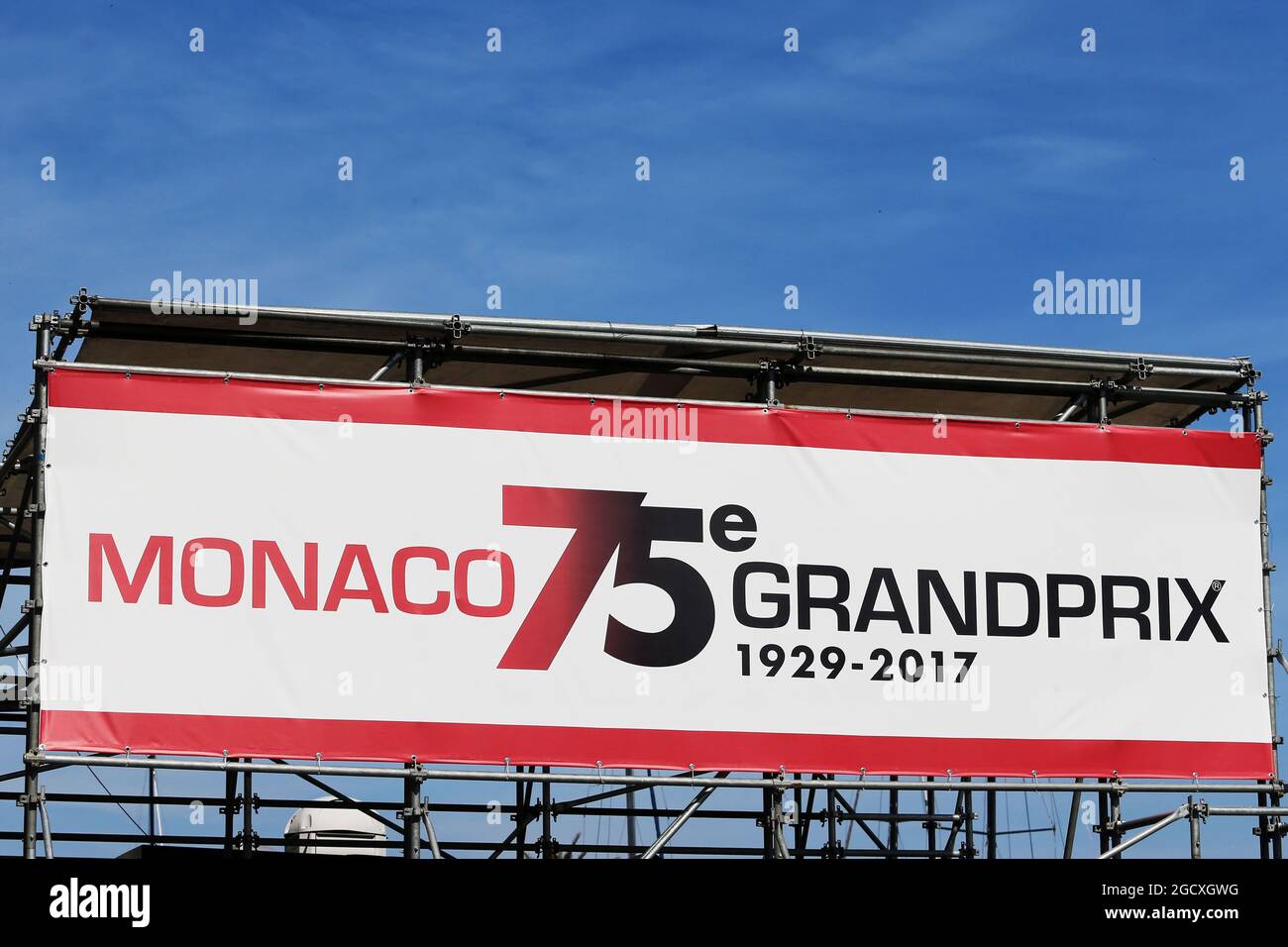 75th Monaco GP banner. Monaco Grand Prix, Wednesday 24th May 2017 ...