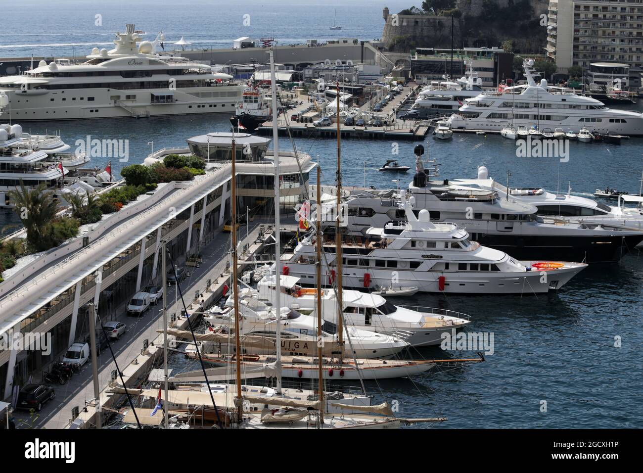 Boats in the scenic Monaco Harbour. Monaco Grand Prix, Thursday 25th ...