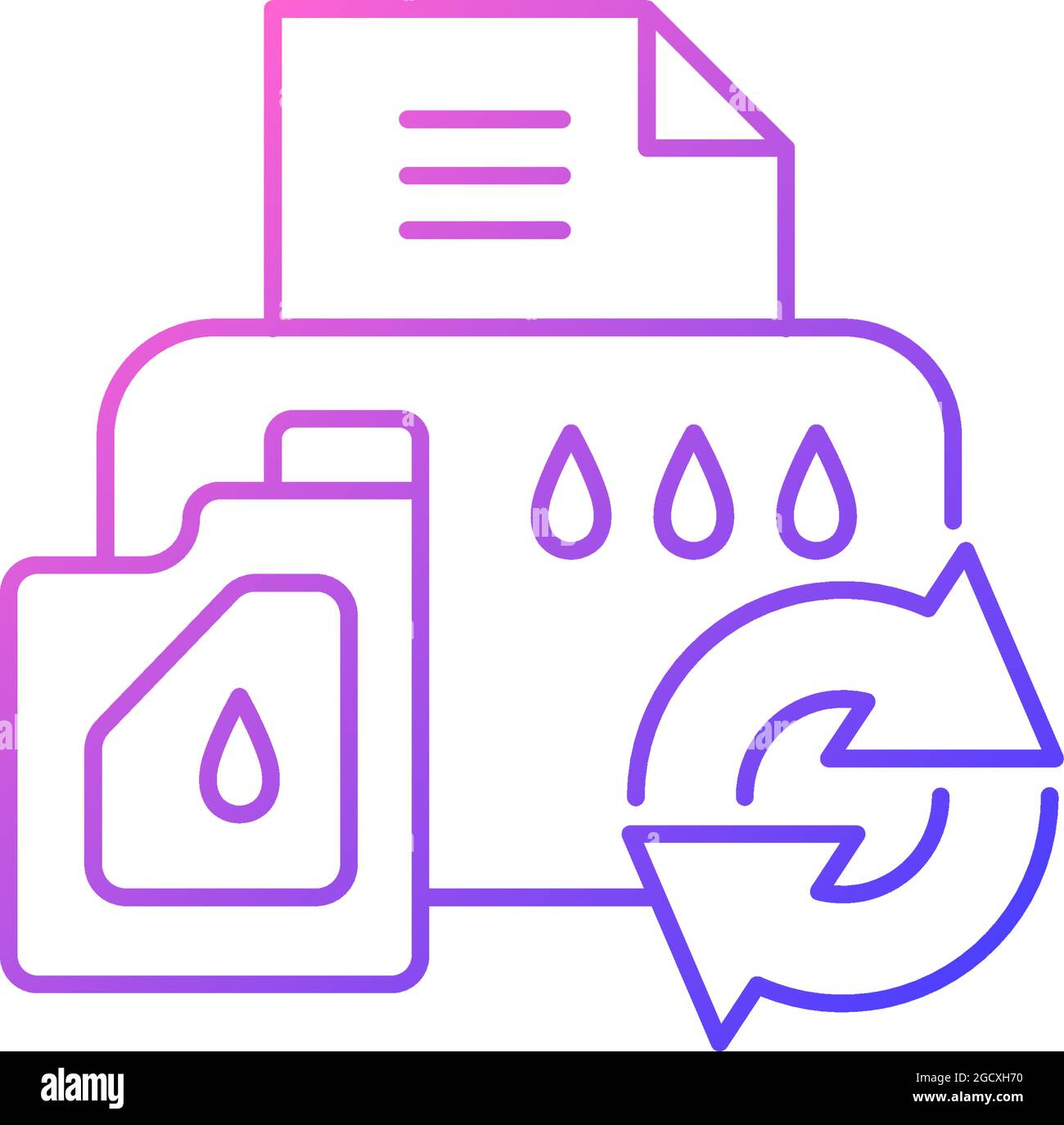 Printer cartridge refill gradient linear vector icon Stock Vector Image ...