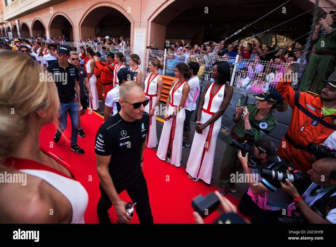Valtteri Bottas (FIN) Mercedes AMG F1 on the drivers parade. Monaco ...