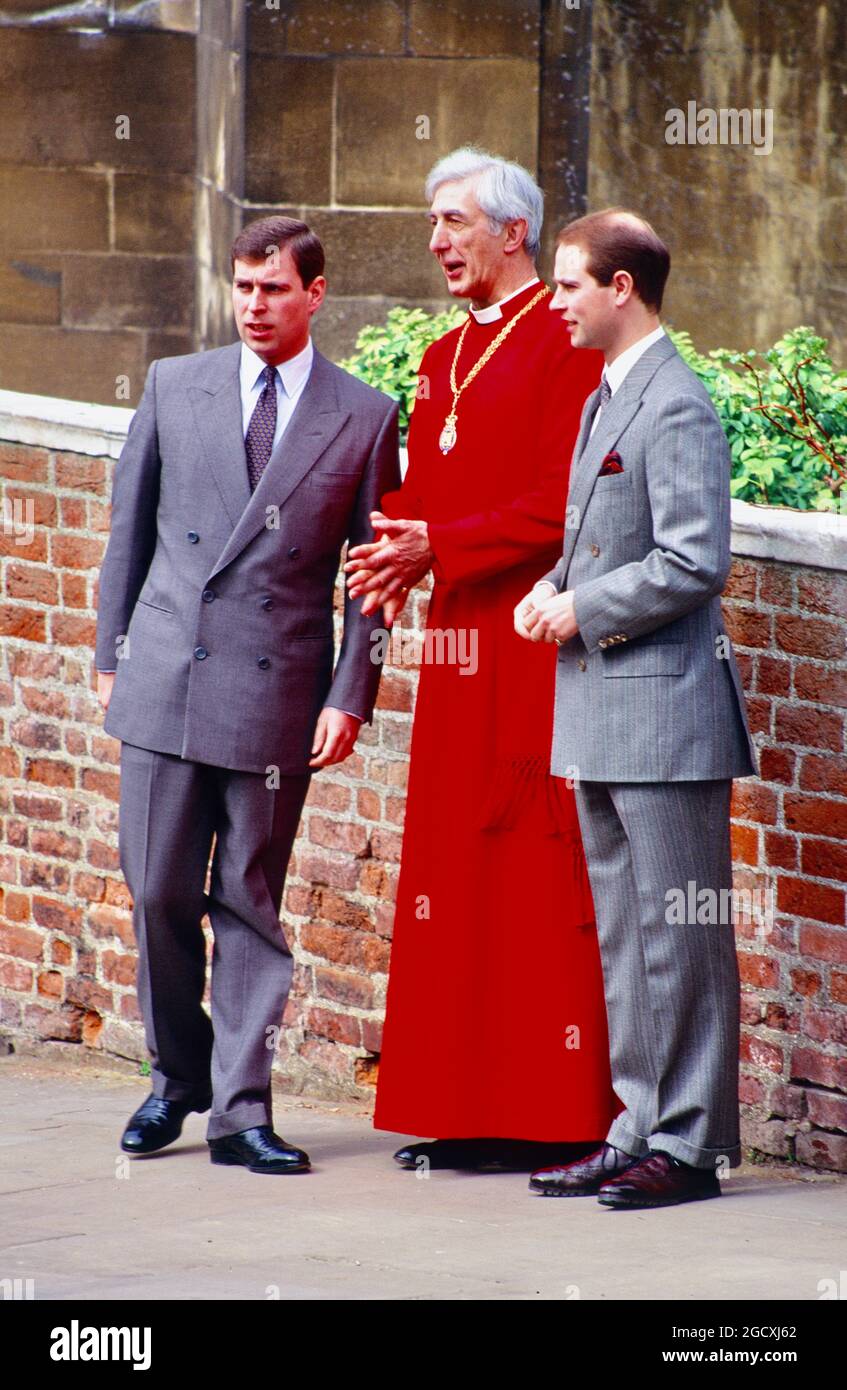Prince Andrew and Prince Edward with The Dean of Windsor, Easter ...