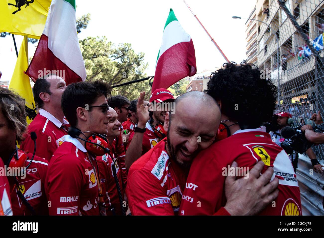 Ferrari celebrates at the podium. Monaco Grand Prix, Sunday 28th May ...